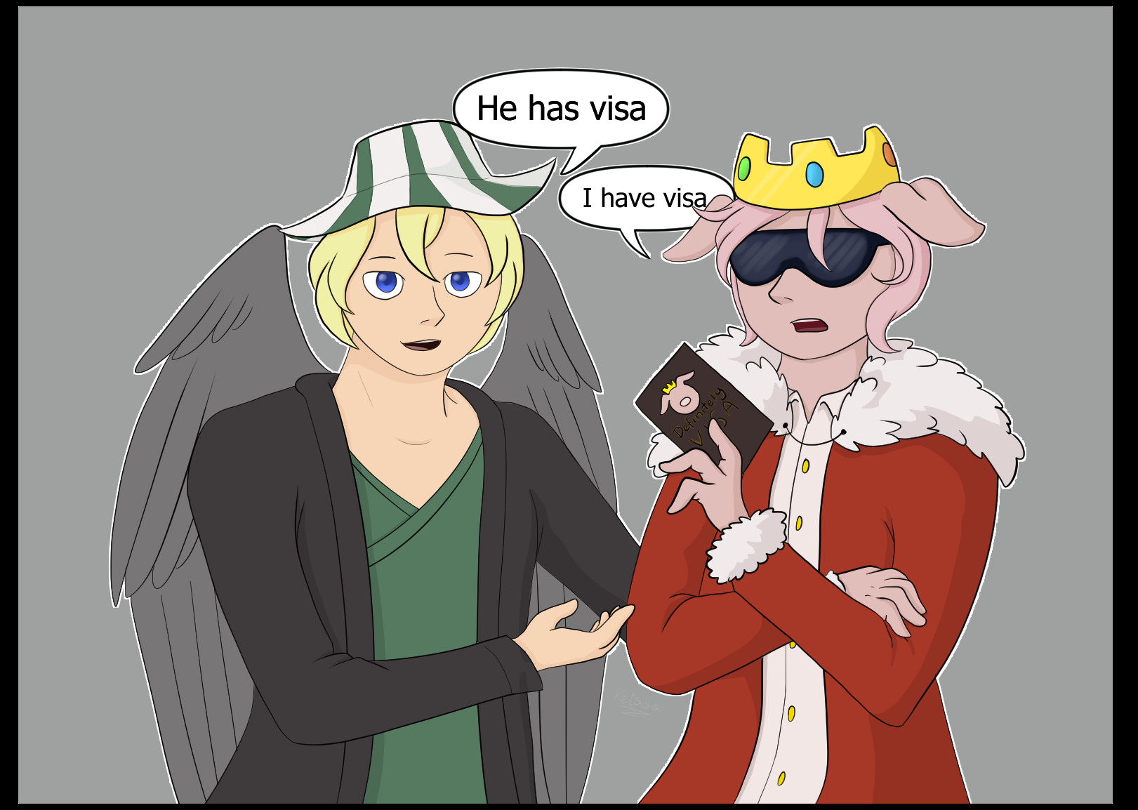 I saw this moment and just had to draw it. Techno is allowed. He has visa. | Scrolller