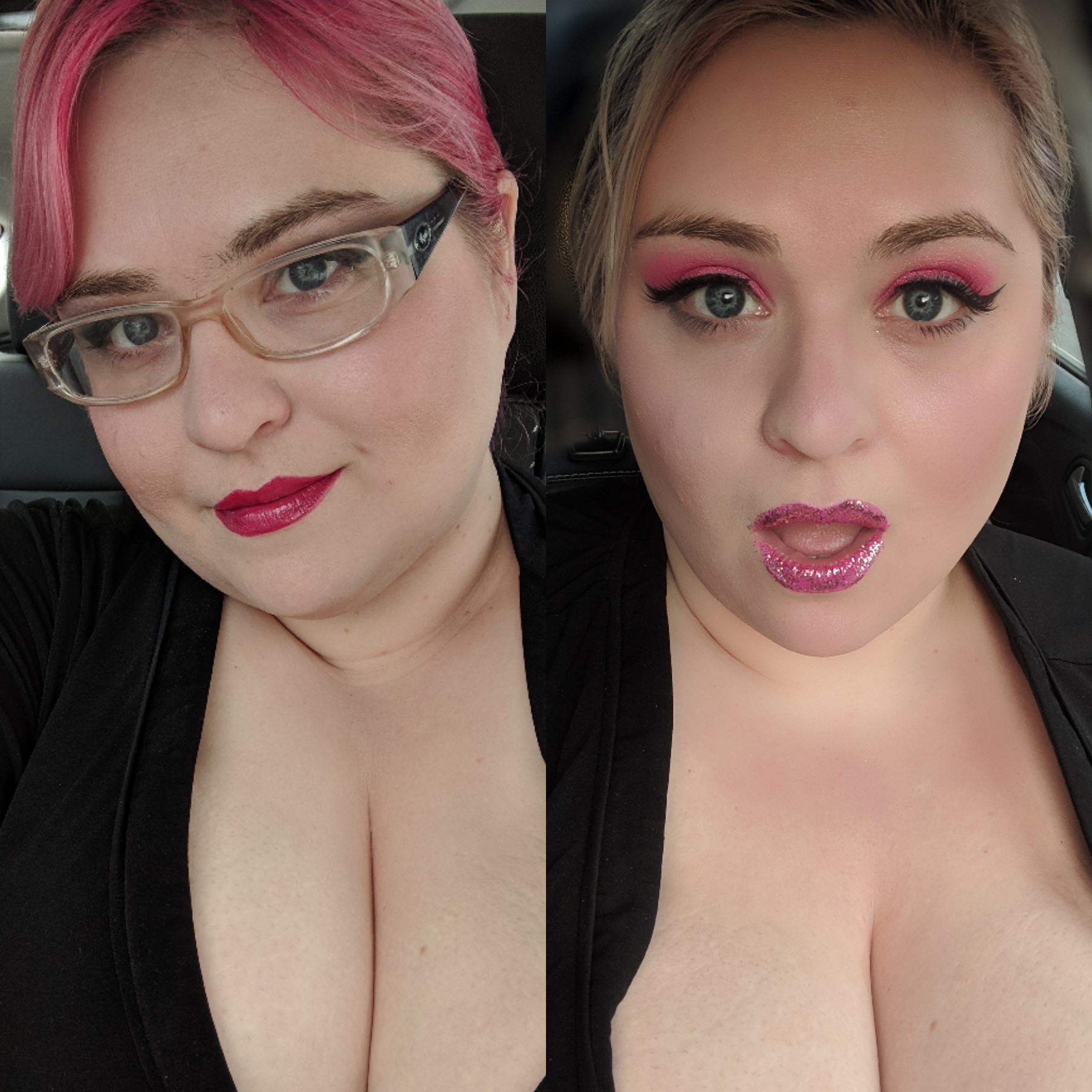 I take selfies for my trainer to show him my progress. This is one of my first makeup selfies ...