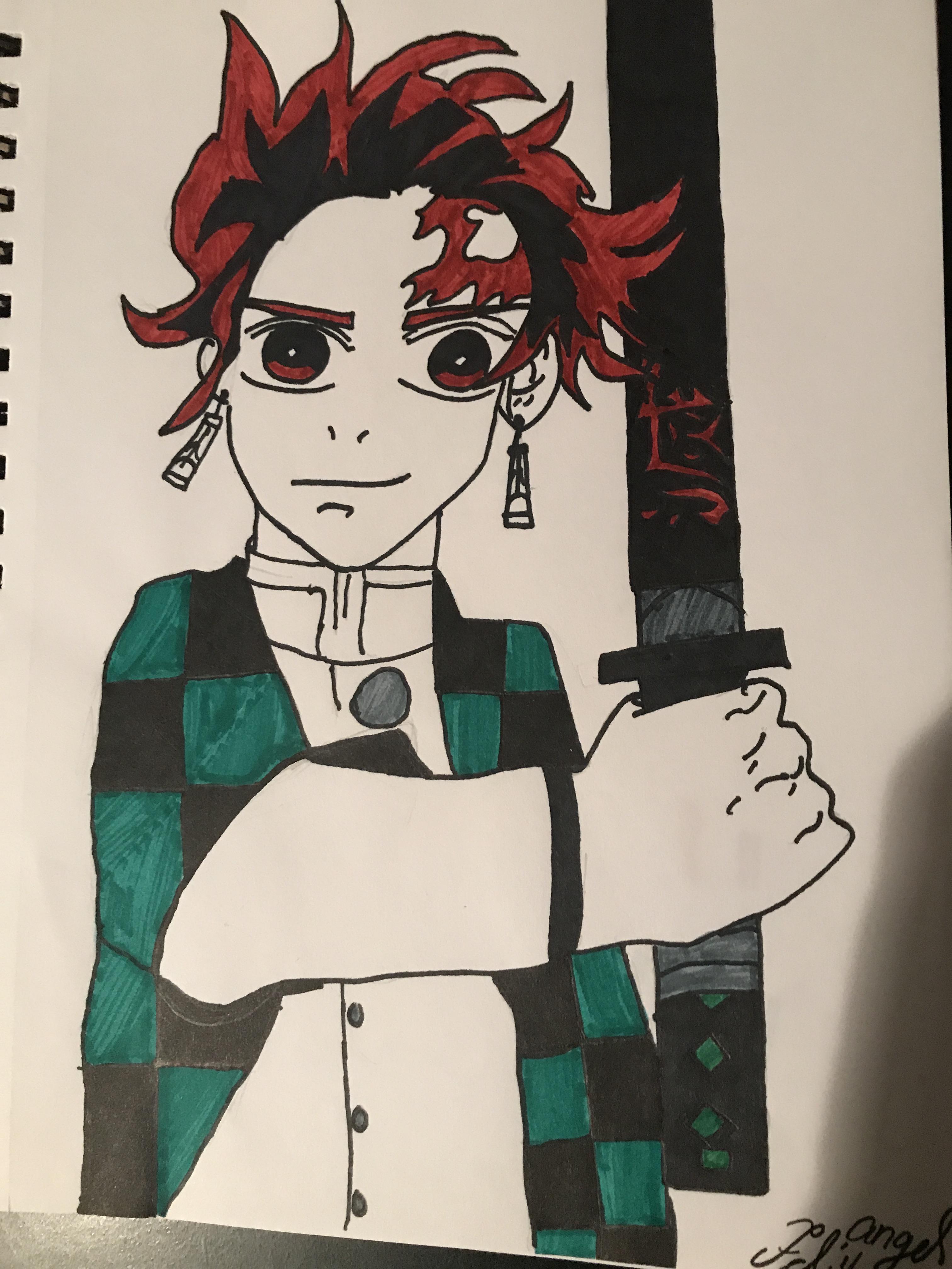 I tried drawing Tanjiro, kinda sucks | Scrolller