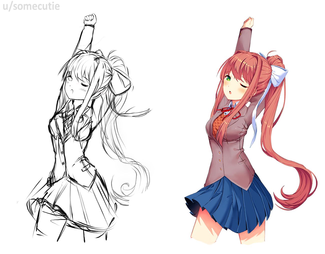 I tried to color my Monika Sketch by using original artwork | Scrolller I tried to color my Monika Sketch by using original artwork | Scrolller