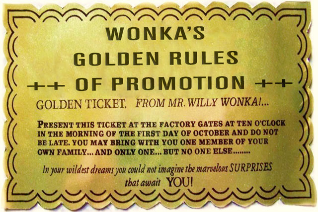 I won!! I won!! A Golden Ticket from Mr. Willy Wonka. | Scrolller
