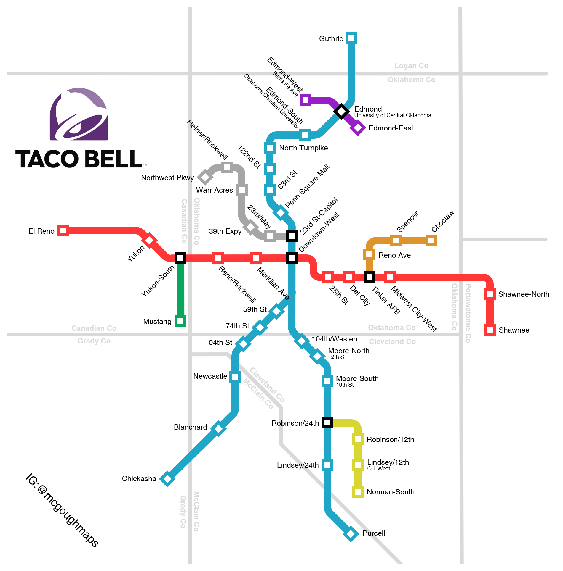 If Taco Bell connected their OKC locations with a rail system | Scrolller