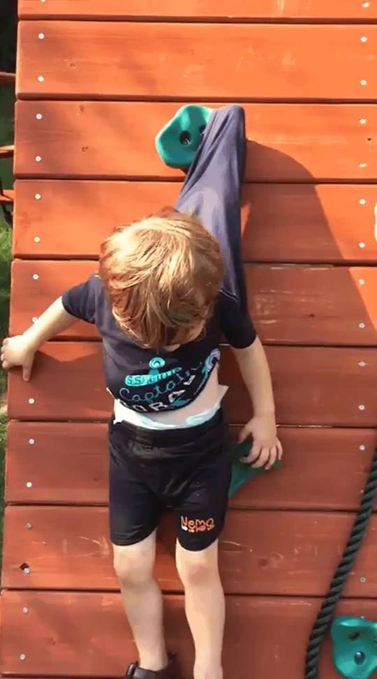 Getting stuck on the climbing wall | Scrolller