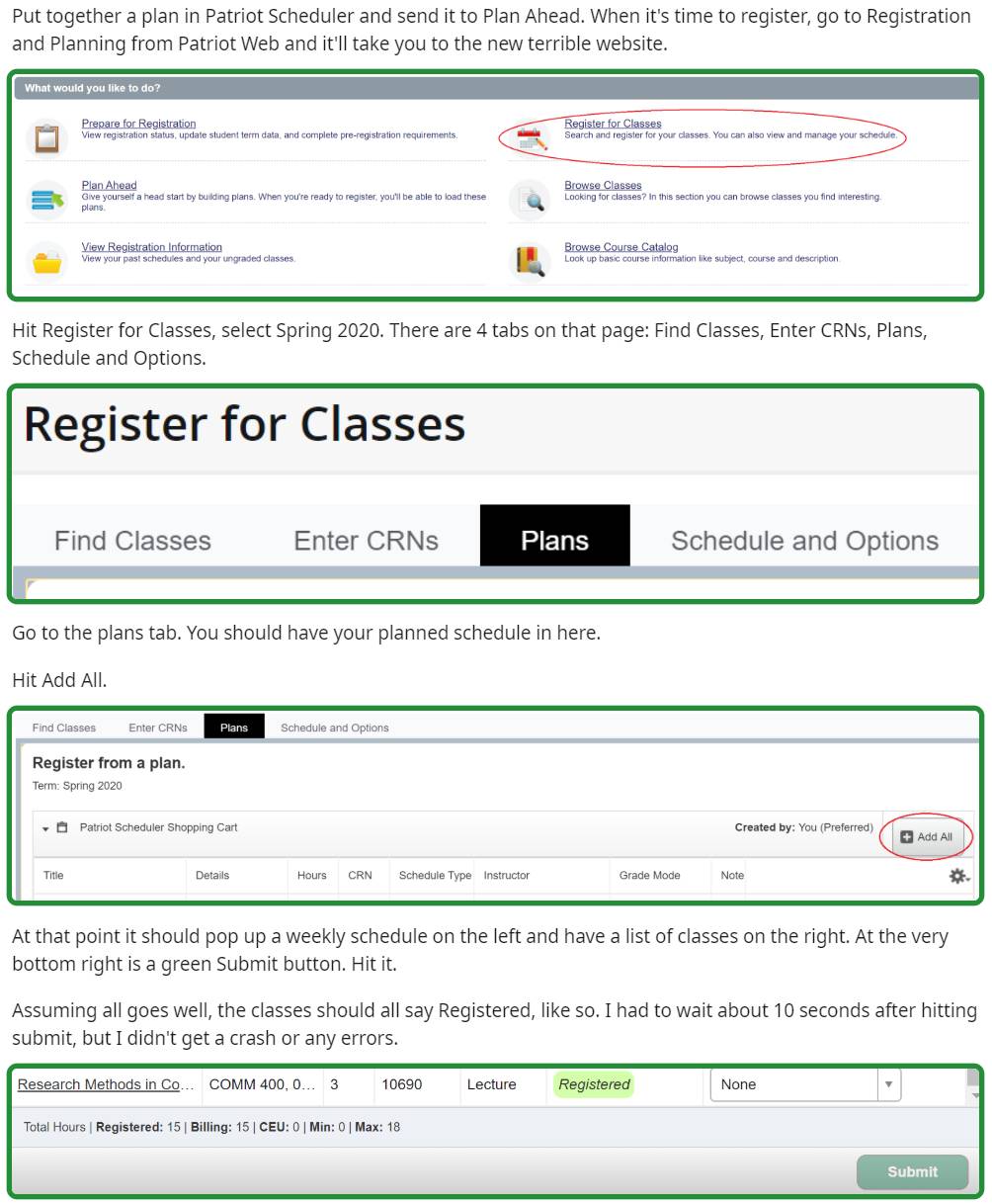 Illustrated guide to using Patriot Scheduler with the new registration system | Scrolller