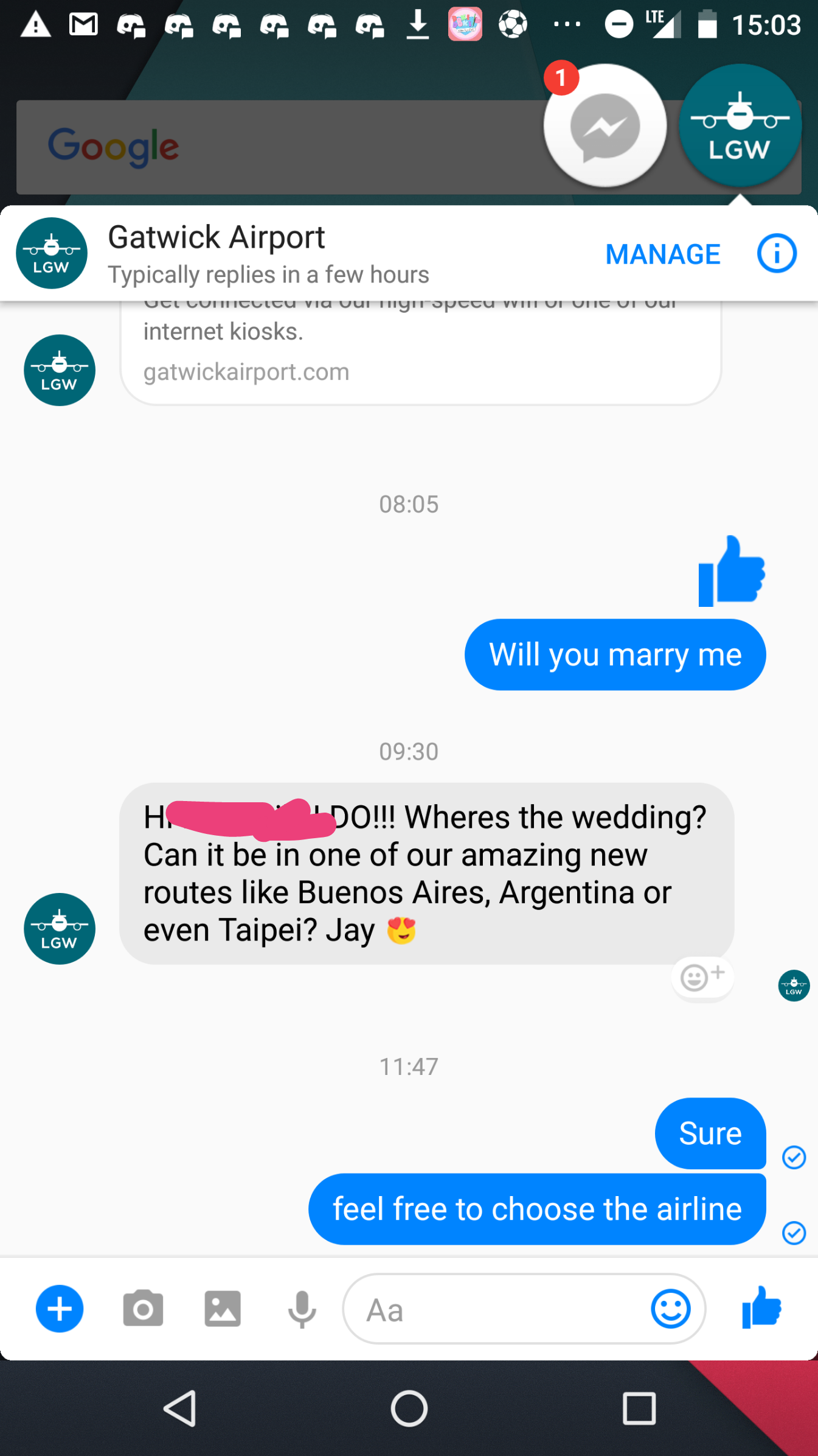 I'm married to Gatwick Airport | Scrolller