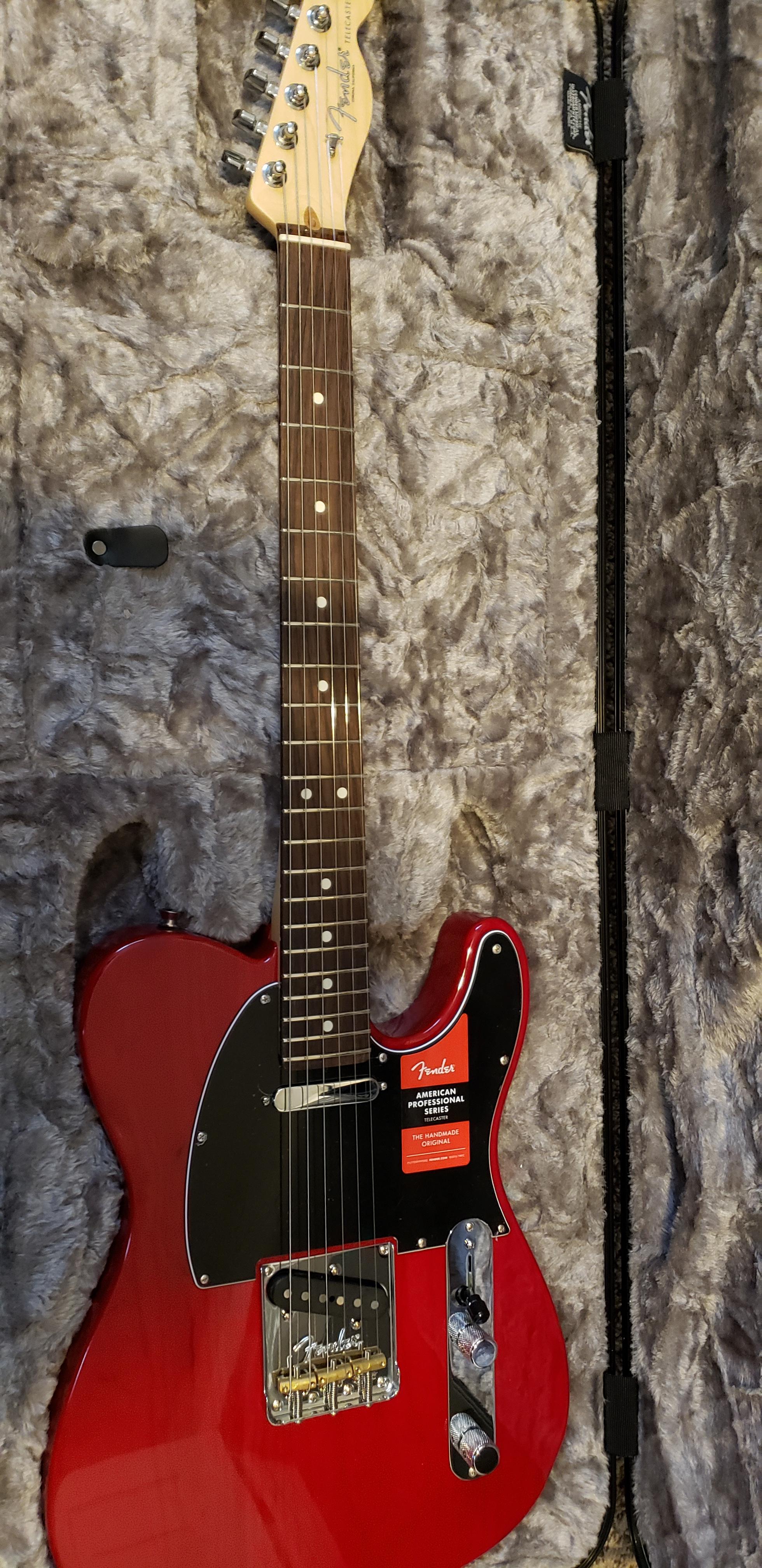 I'm now a Tele owner! Crimson-transparent American Professional | Scrolller