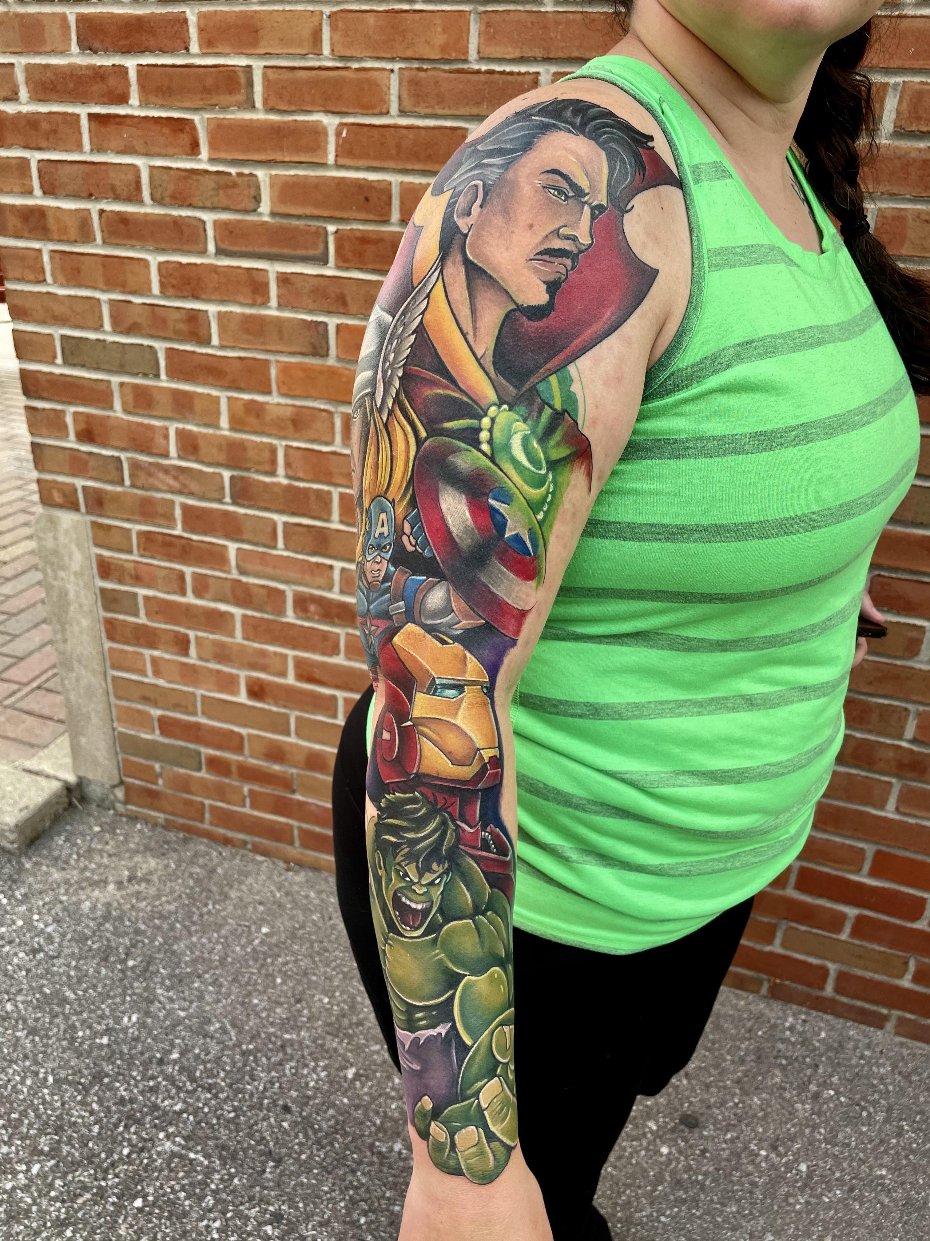 In progress Avengers sleeve by Me! | Scrolller