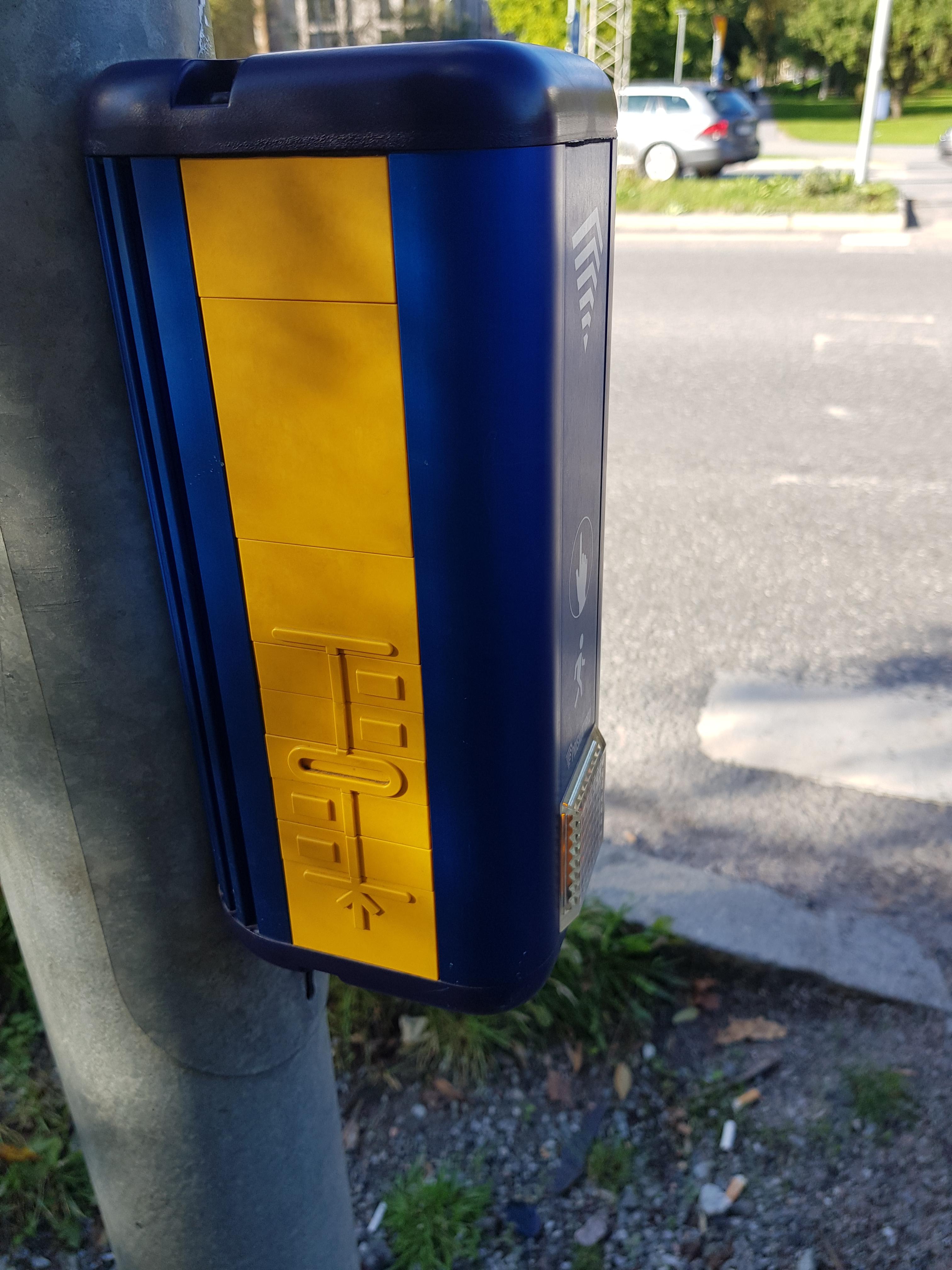 In Sweden the button at crosswalks features a layout of the crossing in Braille | Scrolller