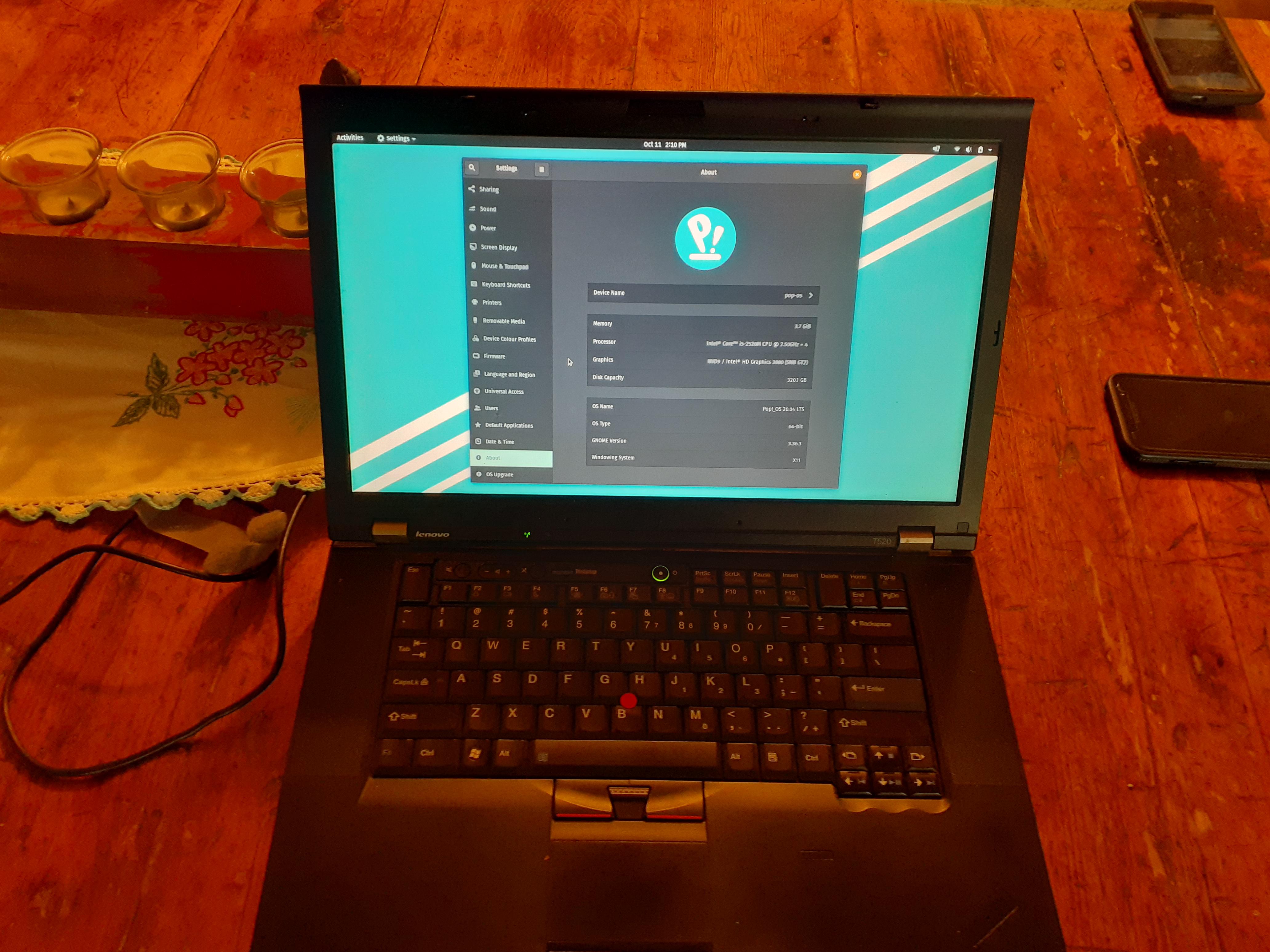 Installed POP OS on a ThinkPad T520 | Scrolller