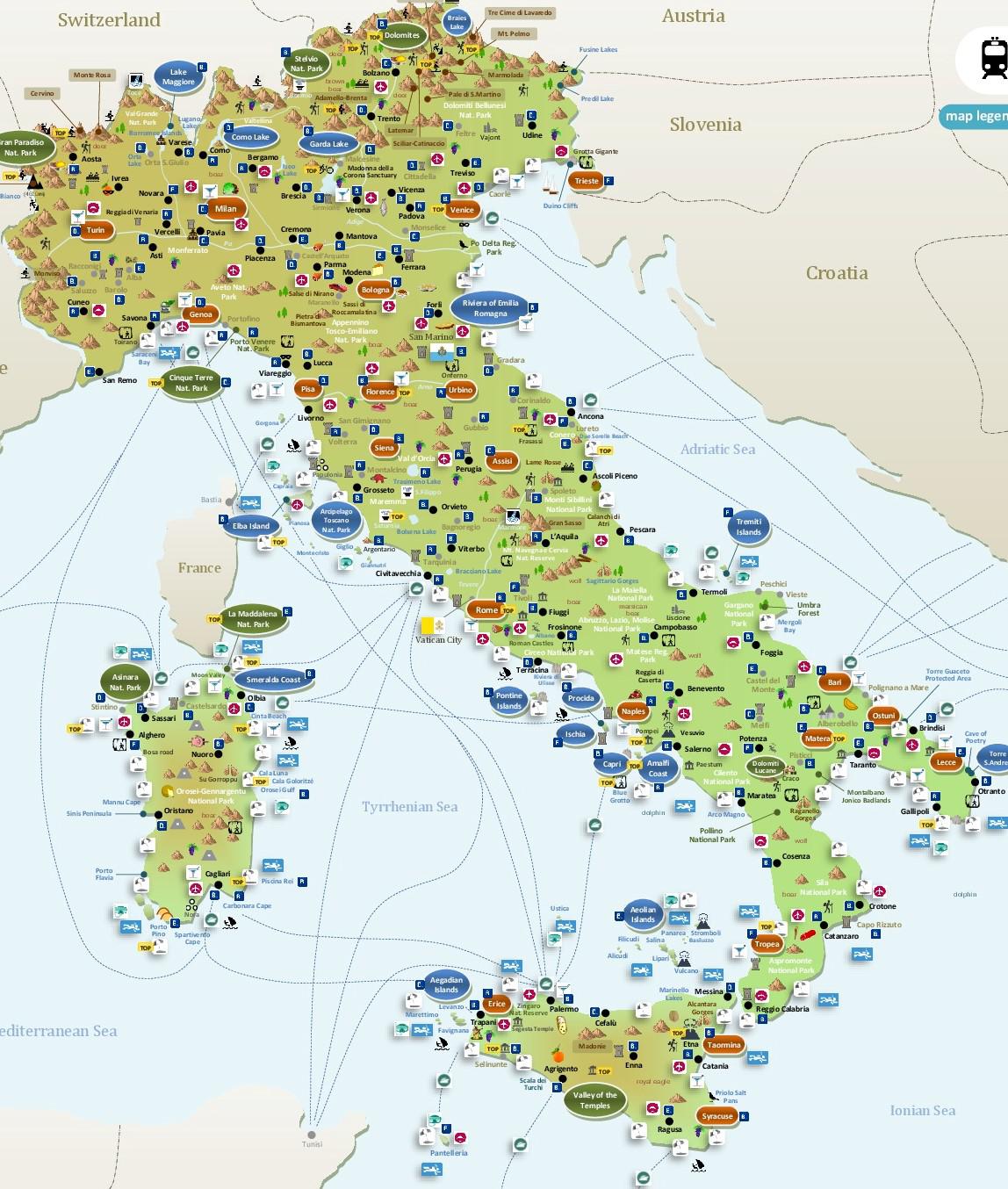 Interactive tourist map of Italy | Scrolller