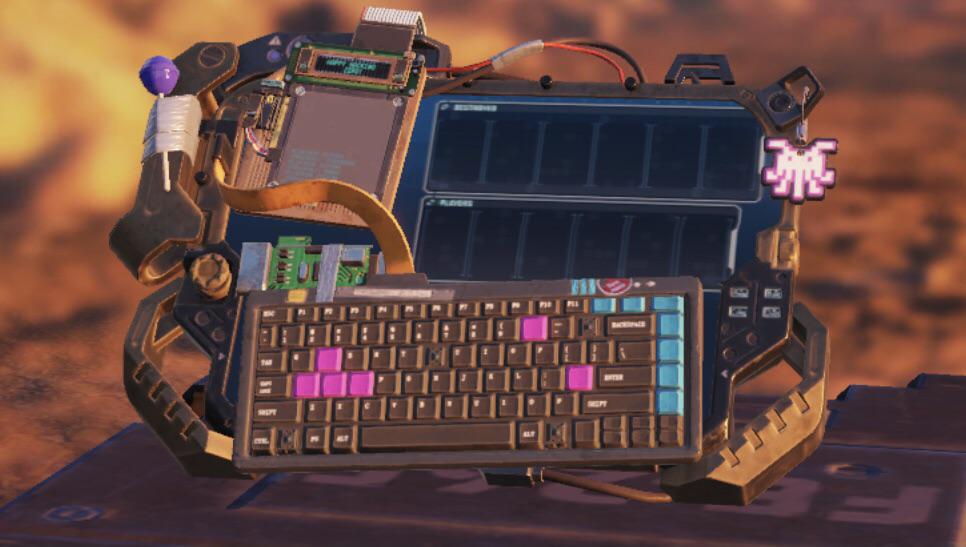 Interesting cyberdeck with solar panels and custom key caps I just saw in Call of Duty Mobile ...
