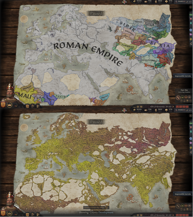 Ironman Roman Empire Run. Went for all highly developed land | Scrolller