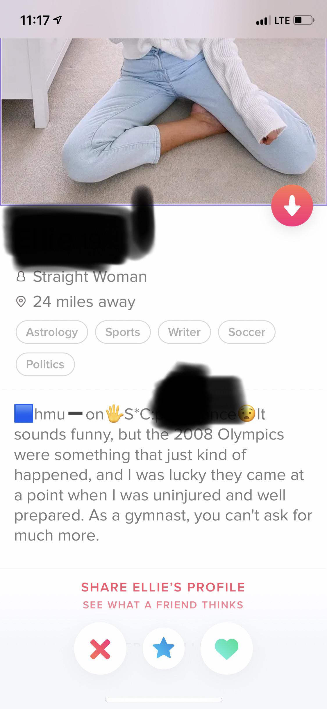 Is she implying she’s an Olympic gymnast or is this some joke I’m too high to understand ...