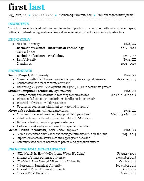 Is this resume format too casual for the IT industry (personal details omitted for this post ...