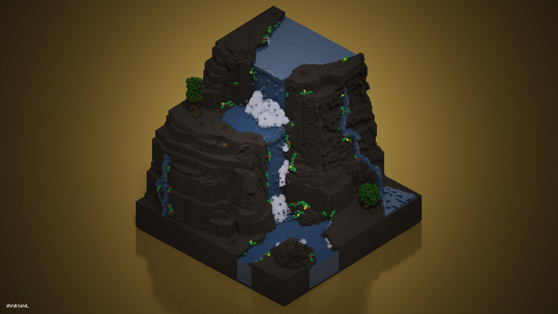 A voxel waterfall | Scrolller