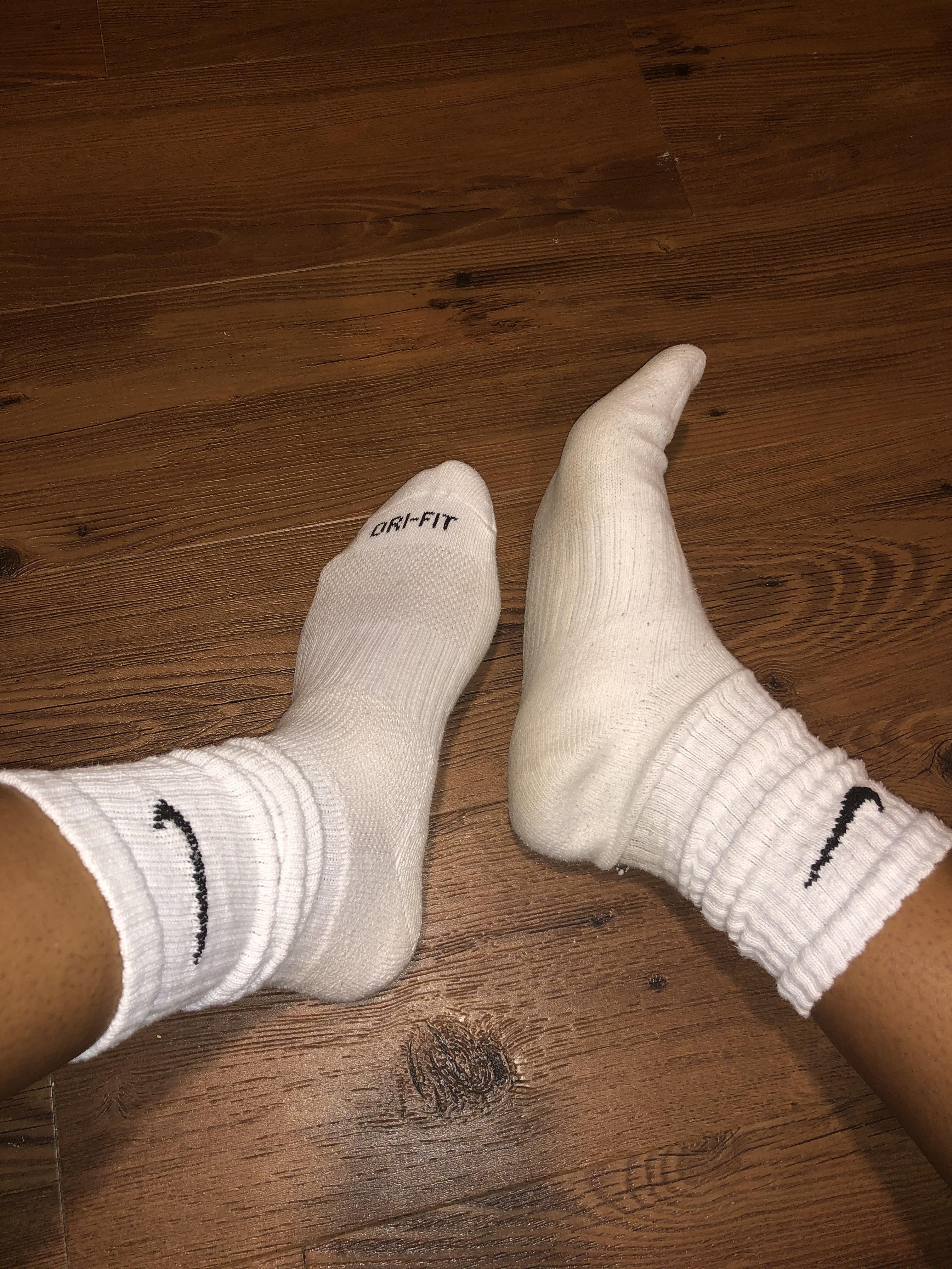 It’s laundry day!!! [Selling] these sweaty & stinky Nike crew socks worn by a college athlete ...