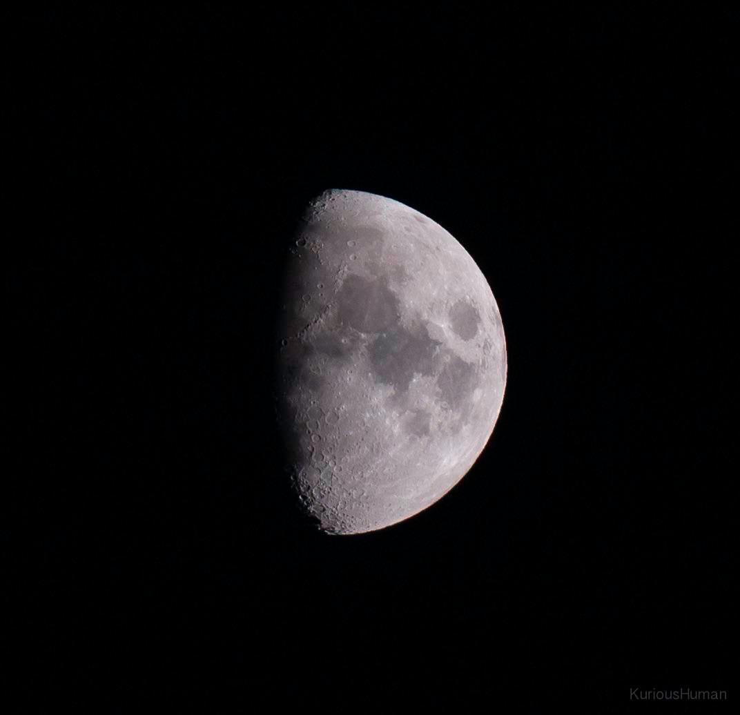 Single exposure of the 65% illuminated moon | Scrolller