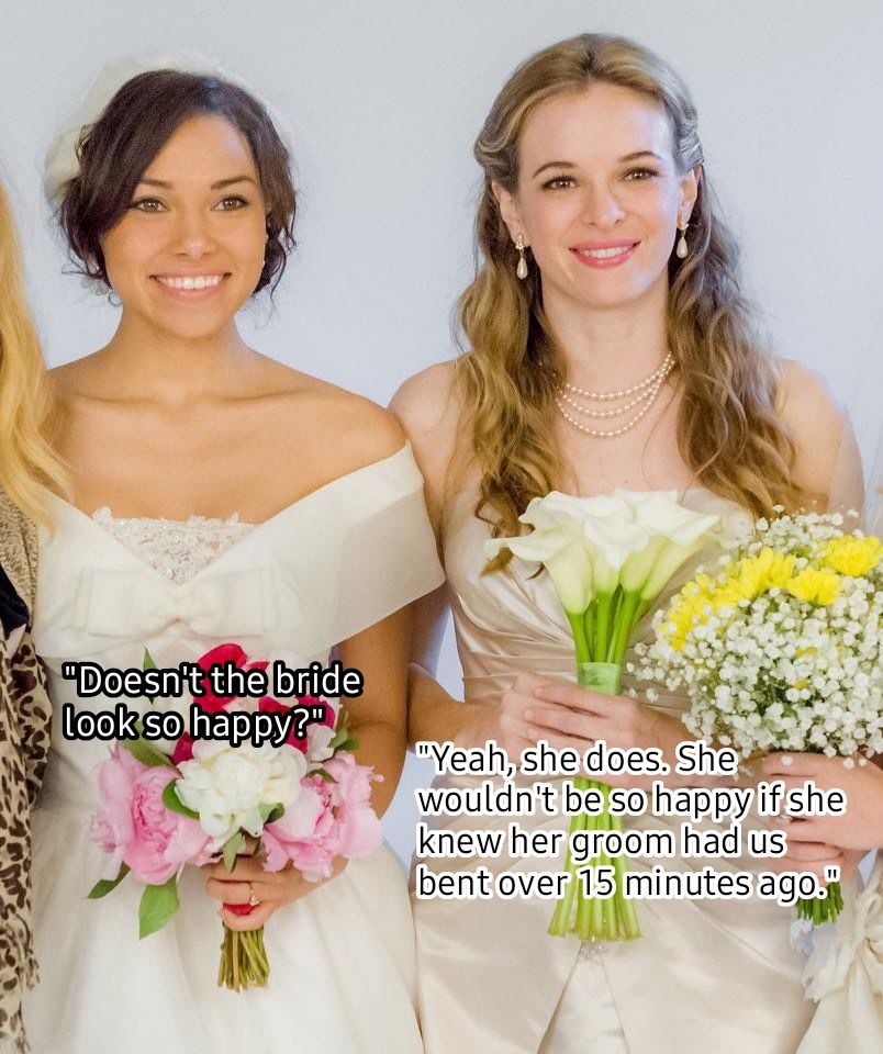 Jessica Parker Kennedy and Danielle Panabaker both fucked the groom at their best friend's ...