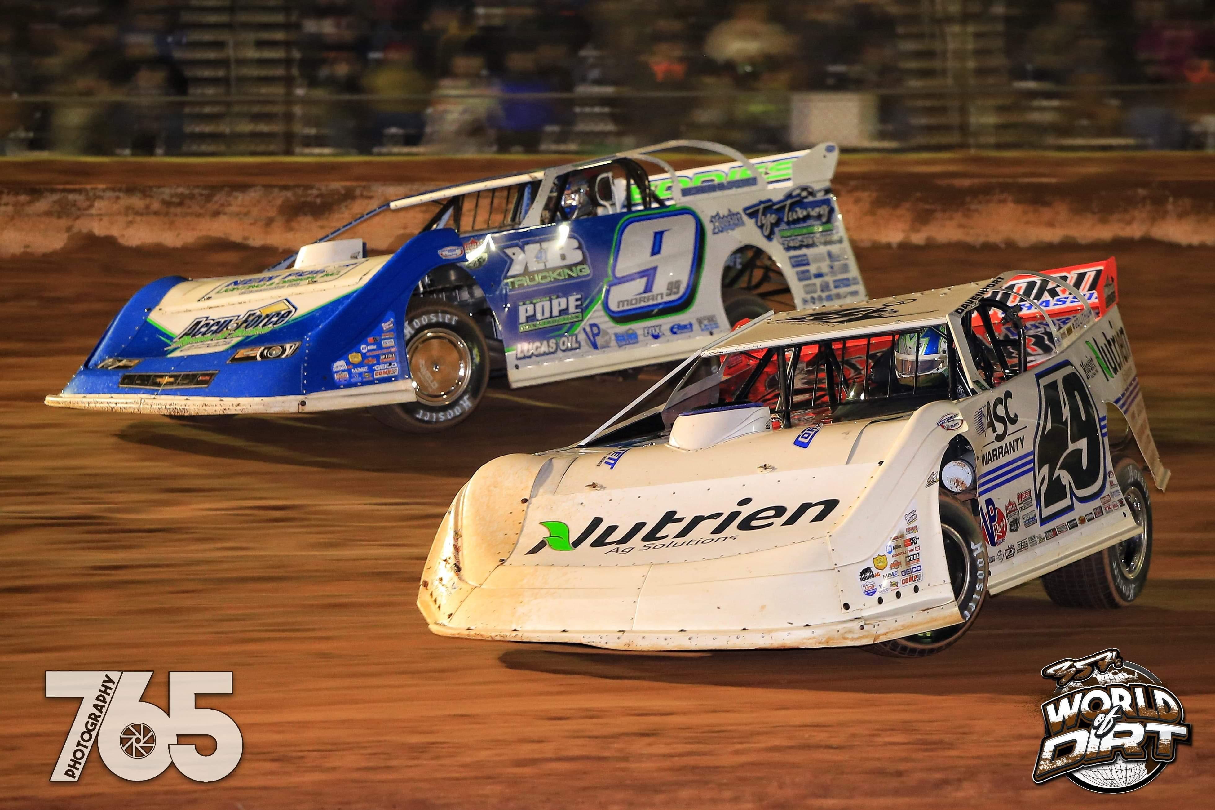 Jonathan Davenport & Devin Moran at the Lucas Oil Late Model Dirt Series Super Bowl of Racing at ...