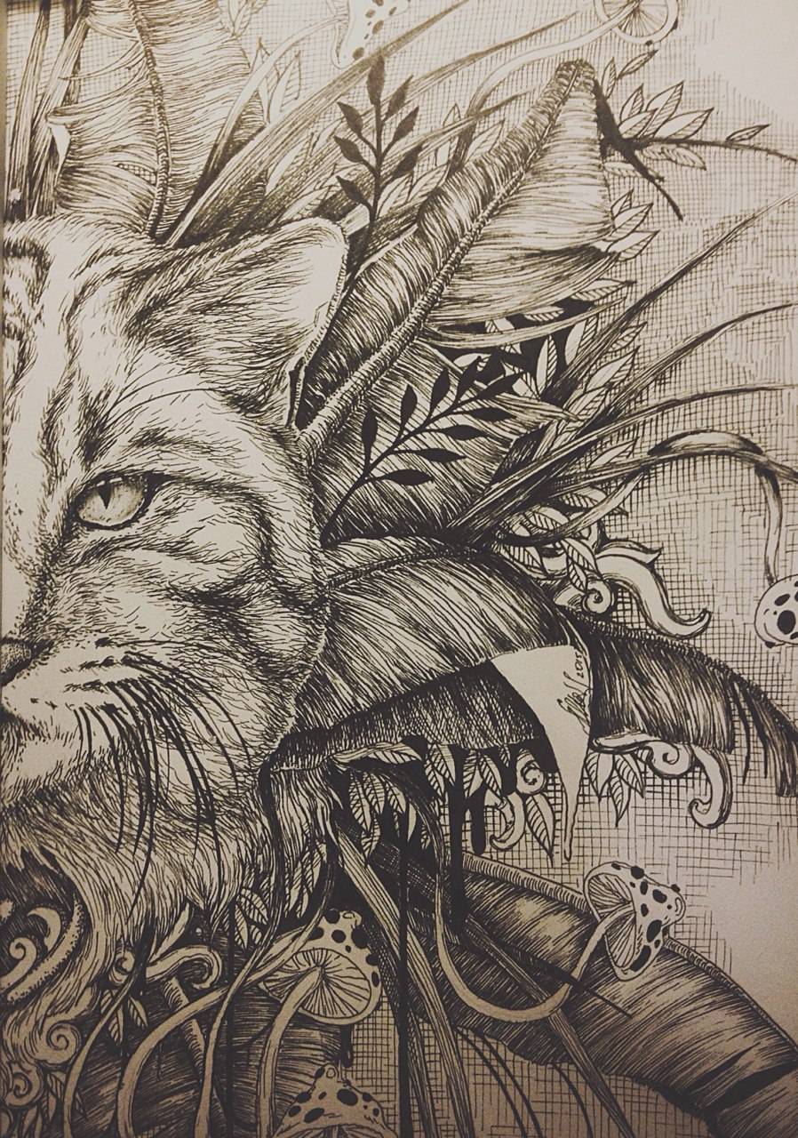 Jungle cat, me, digital, 2021 | Scrolller