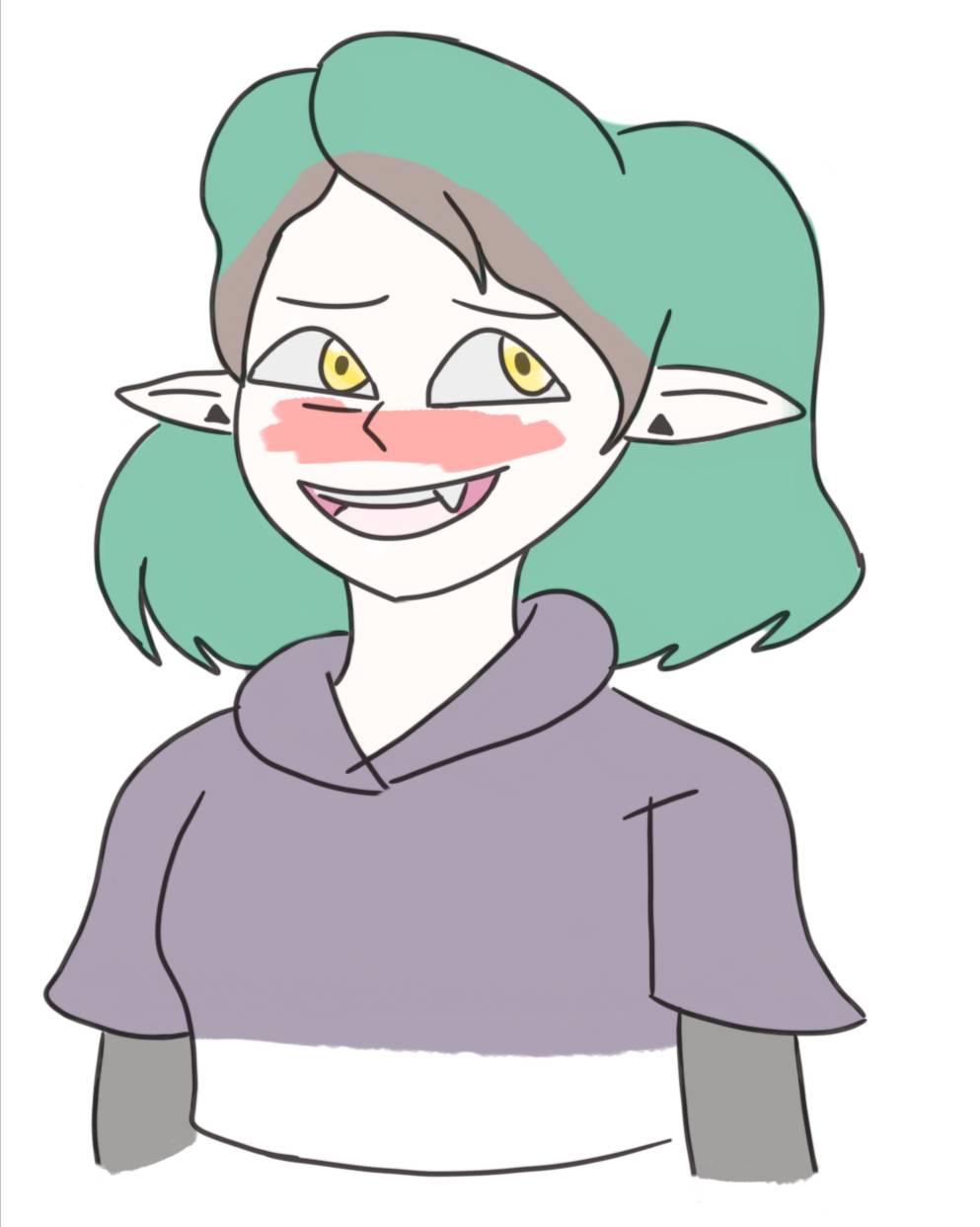 Just a quick Lil doodle of Amity wearing Luz's hoodie. | Scrolller