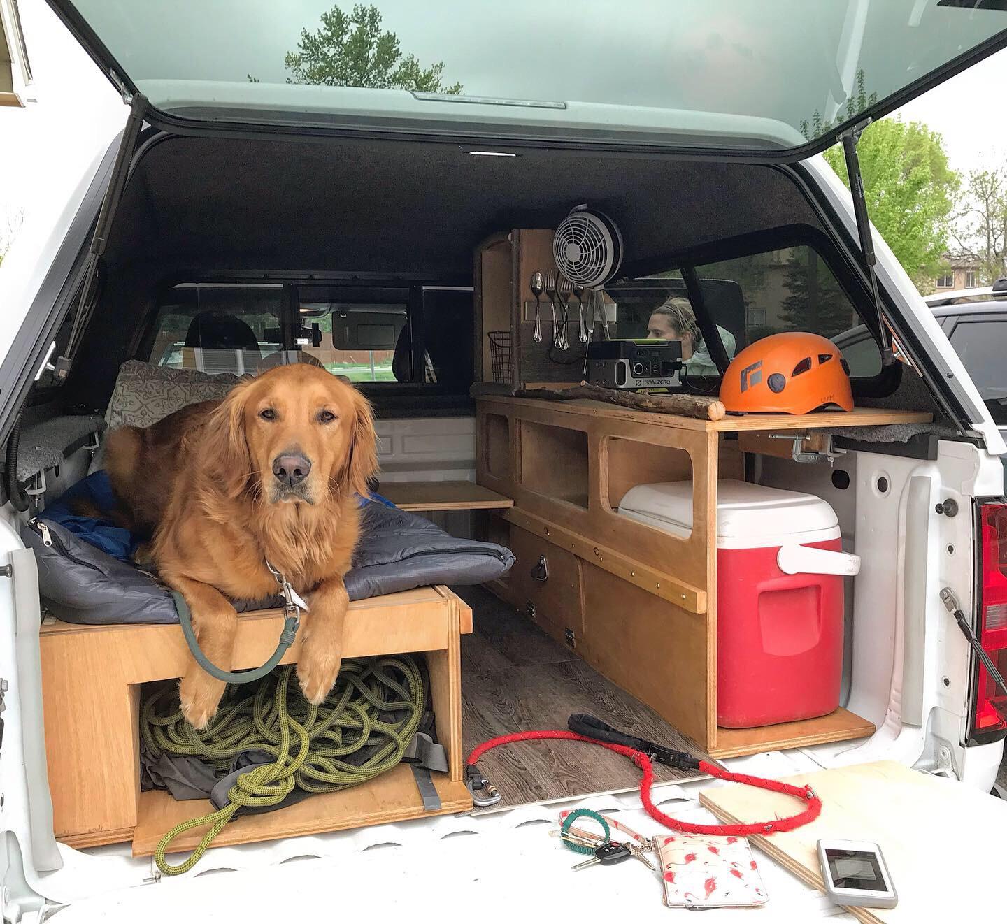 Just finished my adventure camper-shell build for my Chevy Colorado. Dog tax included. | Scrolller