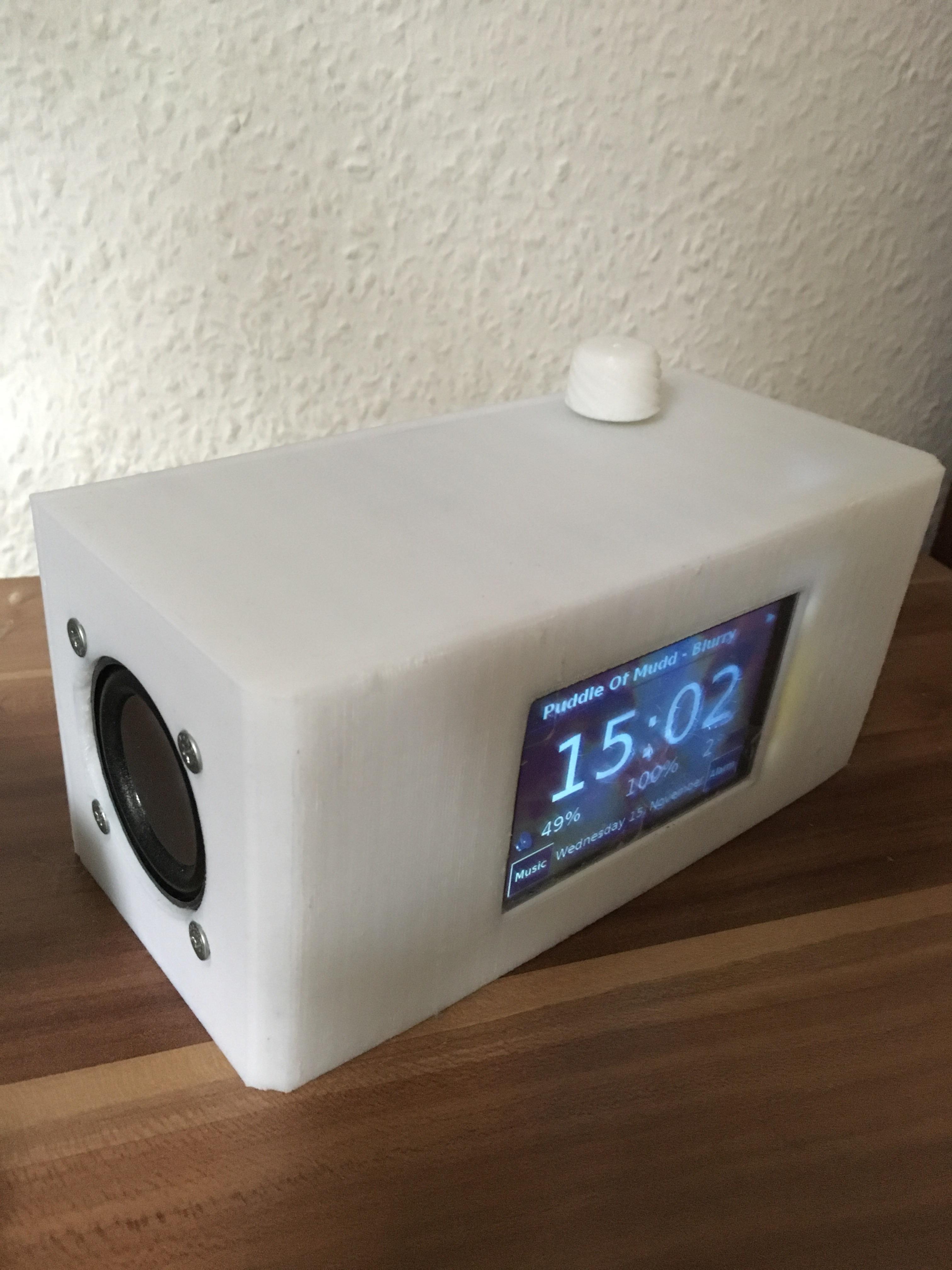 Just finished my alarm clock project! 3D printed raspberry pi Spotify/webstream Music Box ...