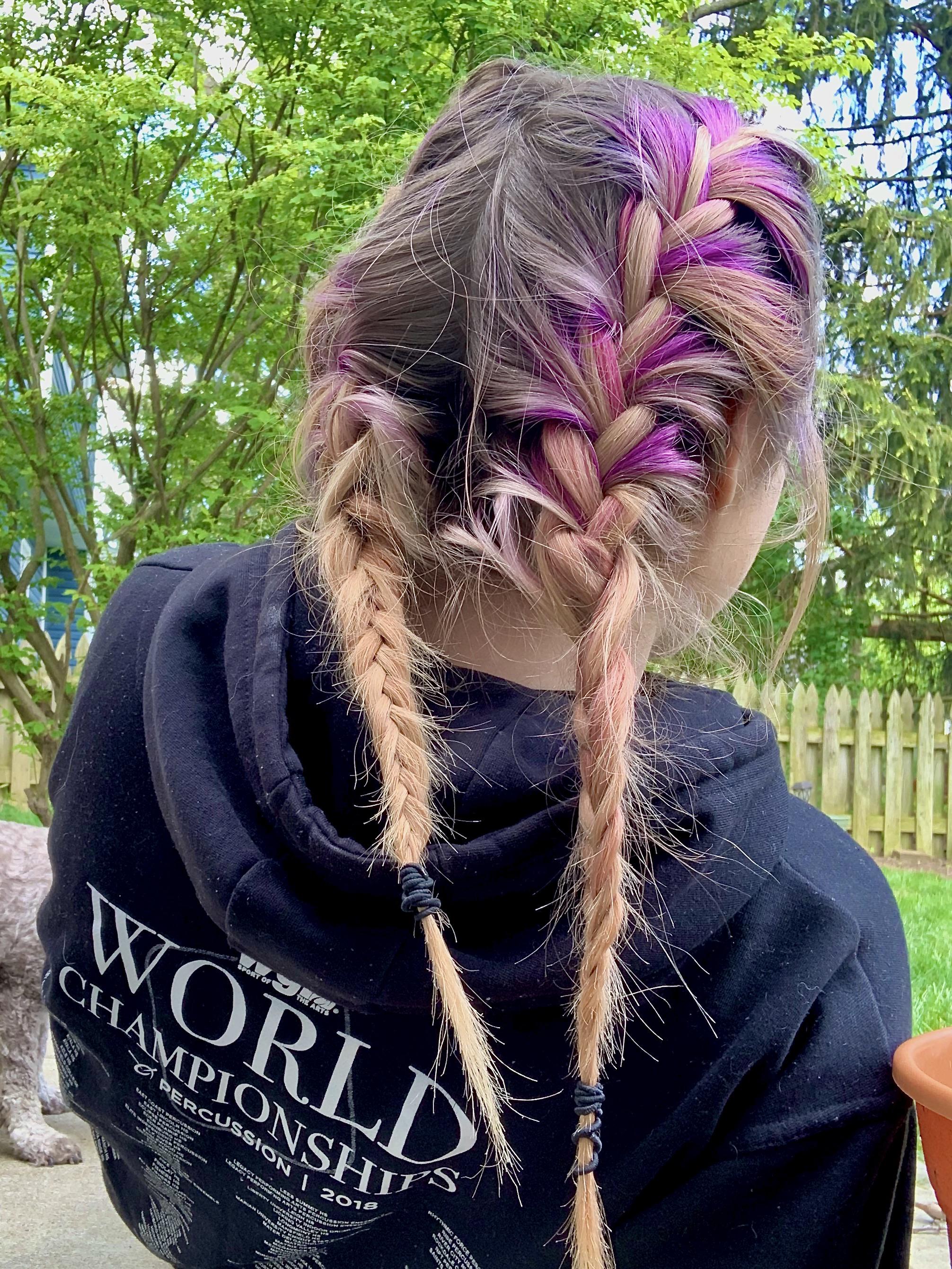 Just learned how to French braid- my faded color reminds me of PB&J! | Scrolller