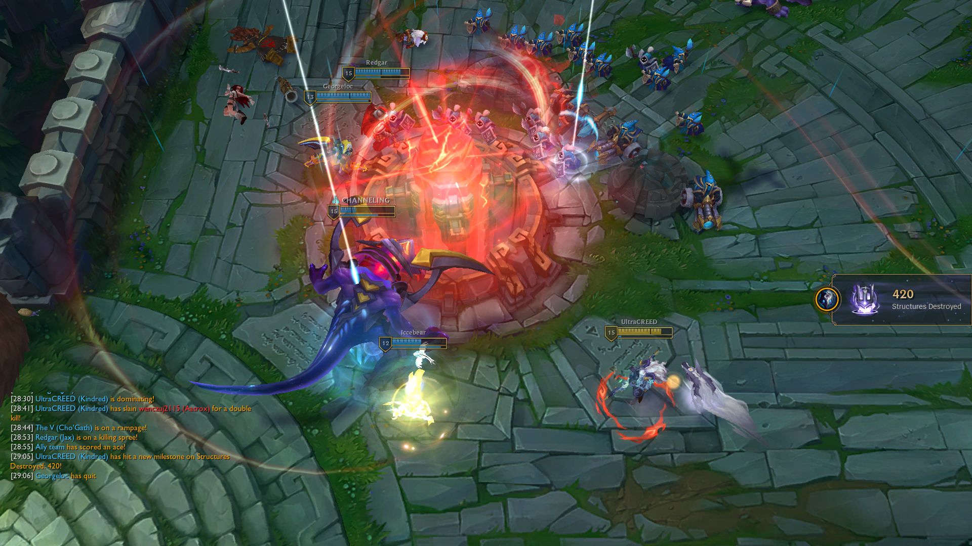 Just reached the peak of my eternals journey. 420 structures destroyed and the 420'th one was ...