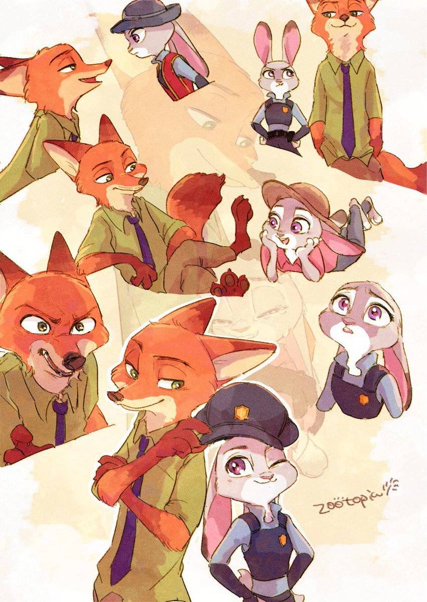Just some Nick and Judy doodles. | Scrolller