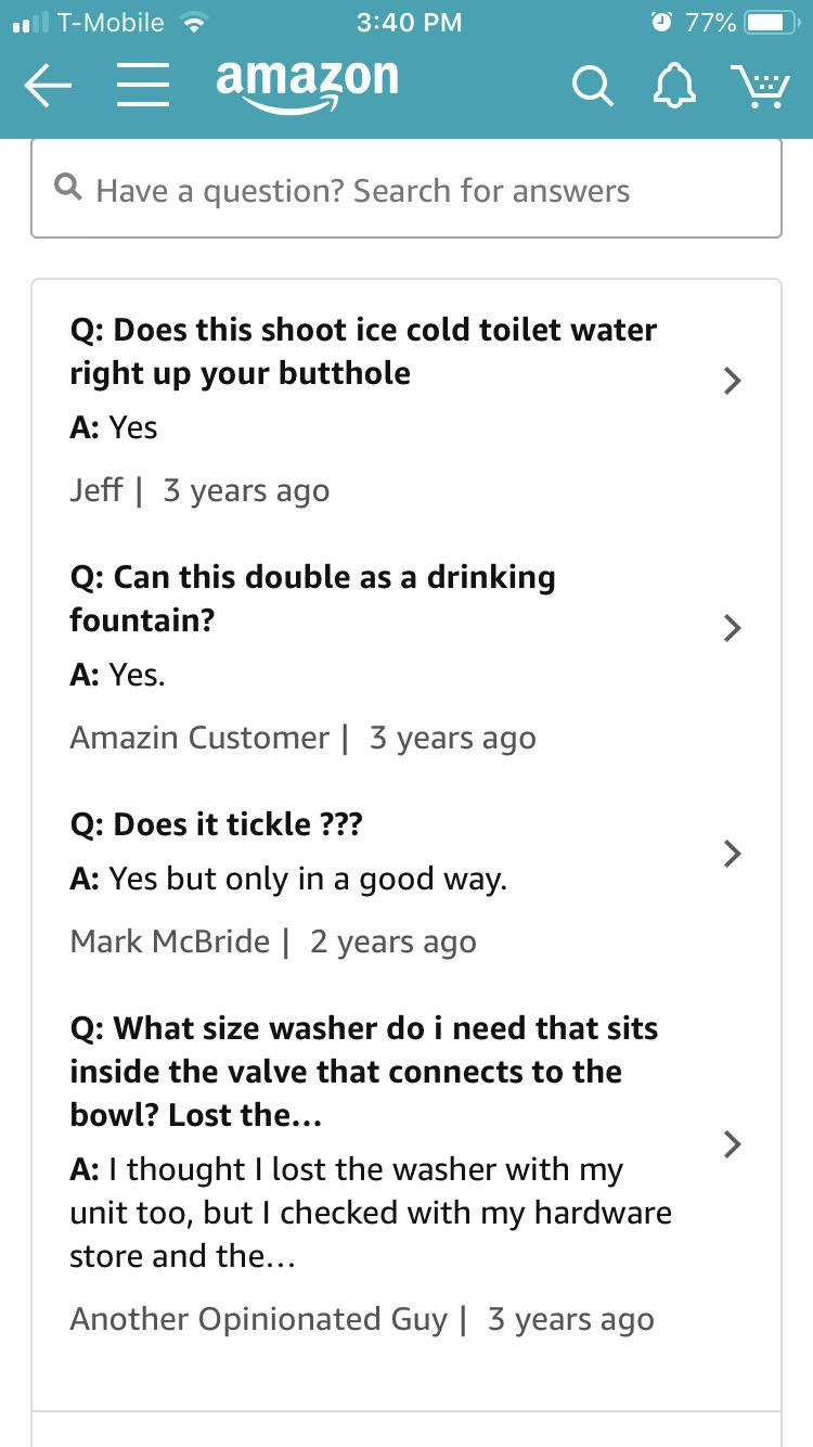 Just your typical questions for a bidet | Scrolller