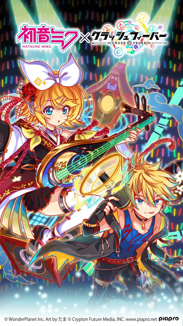 Kagamine art for the Crash Fever collab | Scrolller