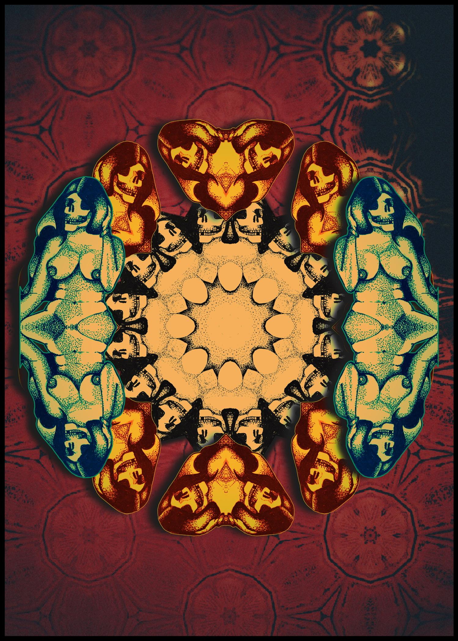 Kaleidoscope if skull faces by M. Tersago aka Living with Zombacula | Scrolller