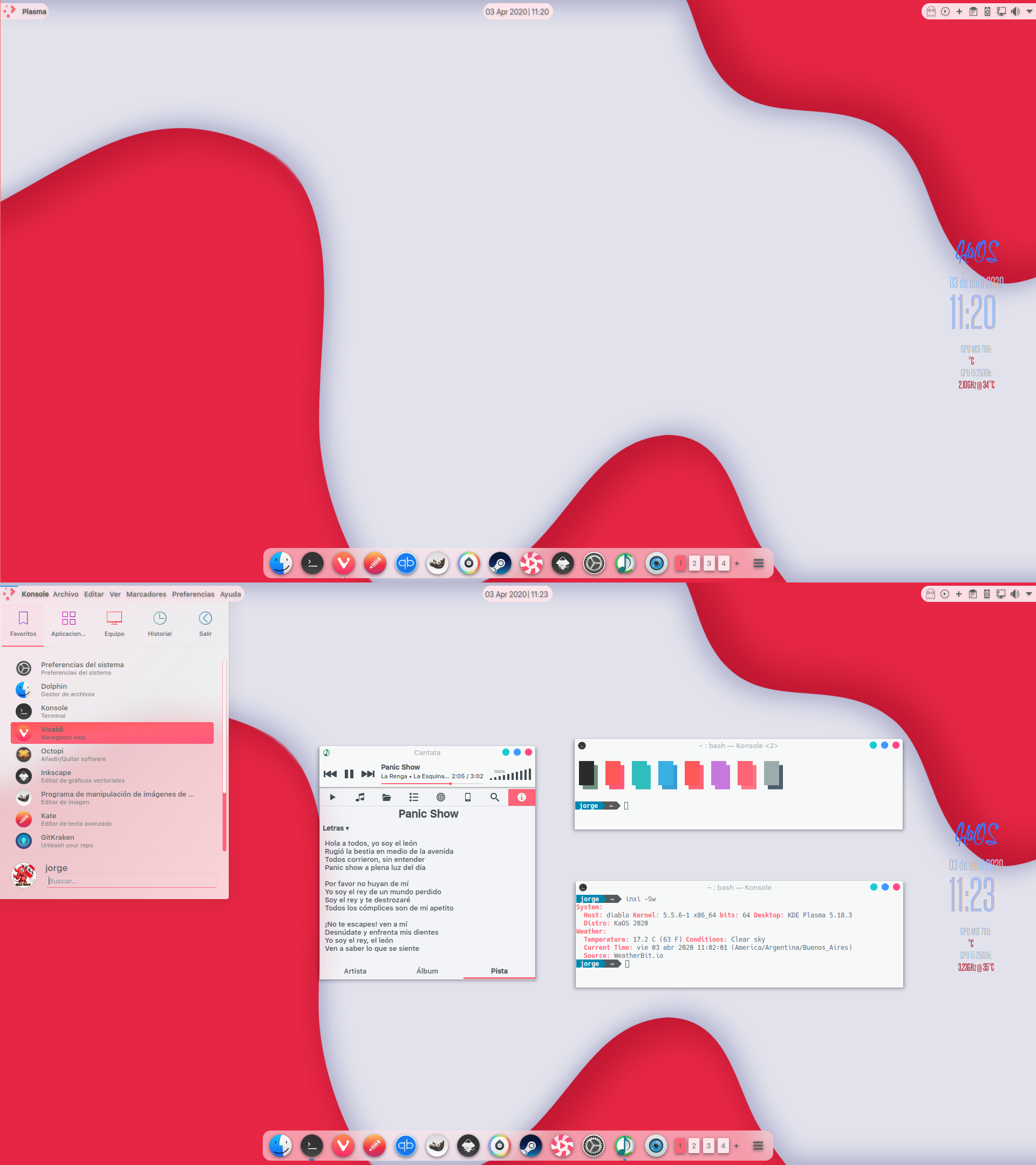 [KDE Plasma] KaOS - Moe theme - Latte dock | Scrolller