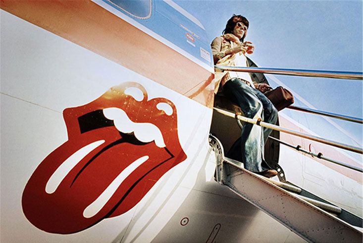 Keith Richards exits “The Starship” for The Rolling Stones U.S Tour, 1972. Photo by Ethan ...