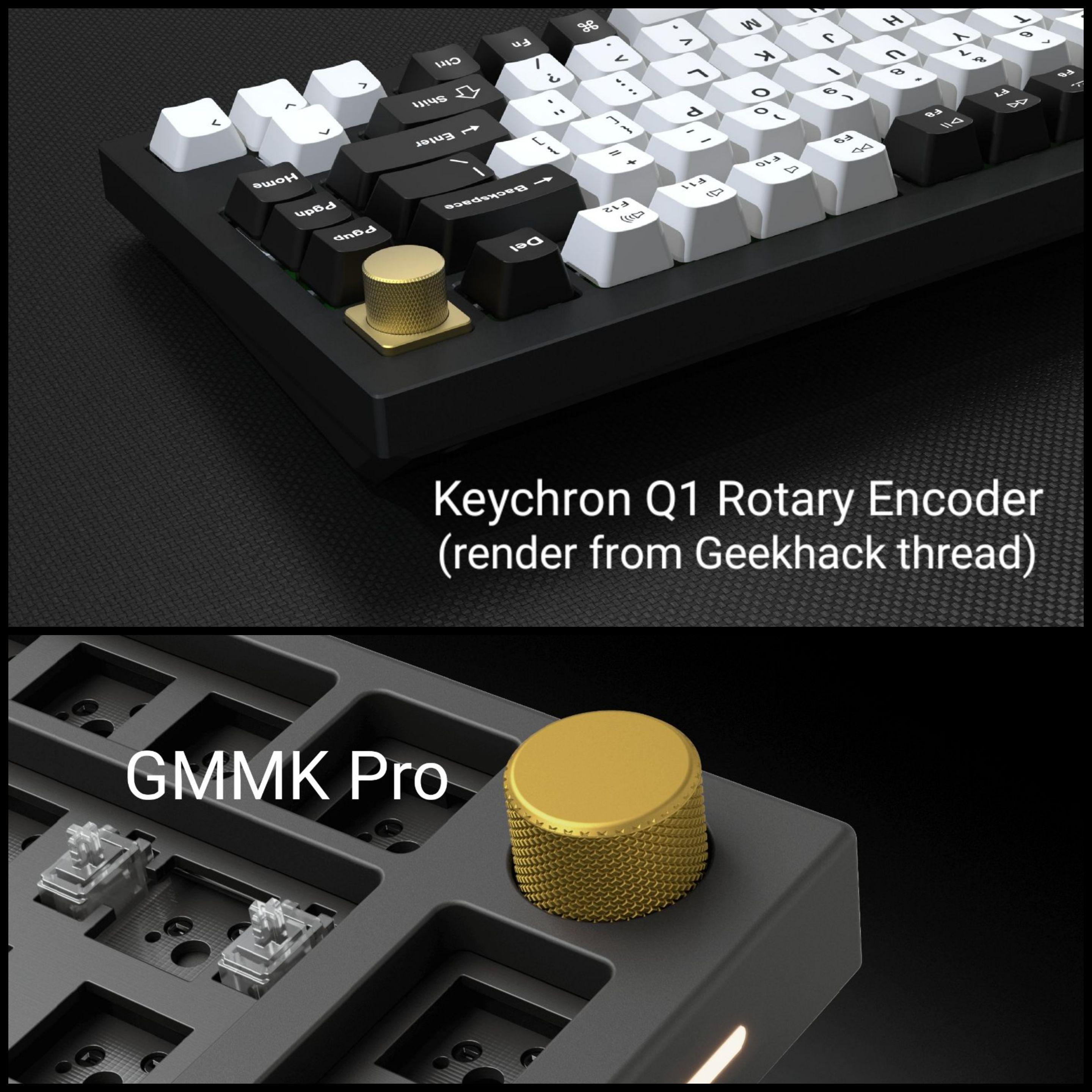 Keychron Q1 Rotary Encoder vs GMMK Pro design comparison | Scrolller