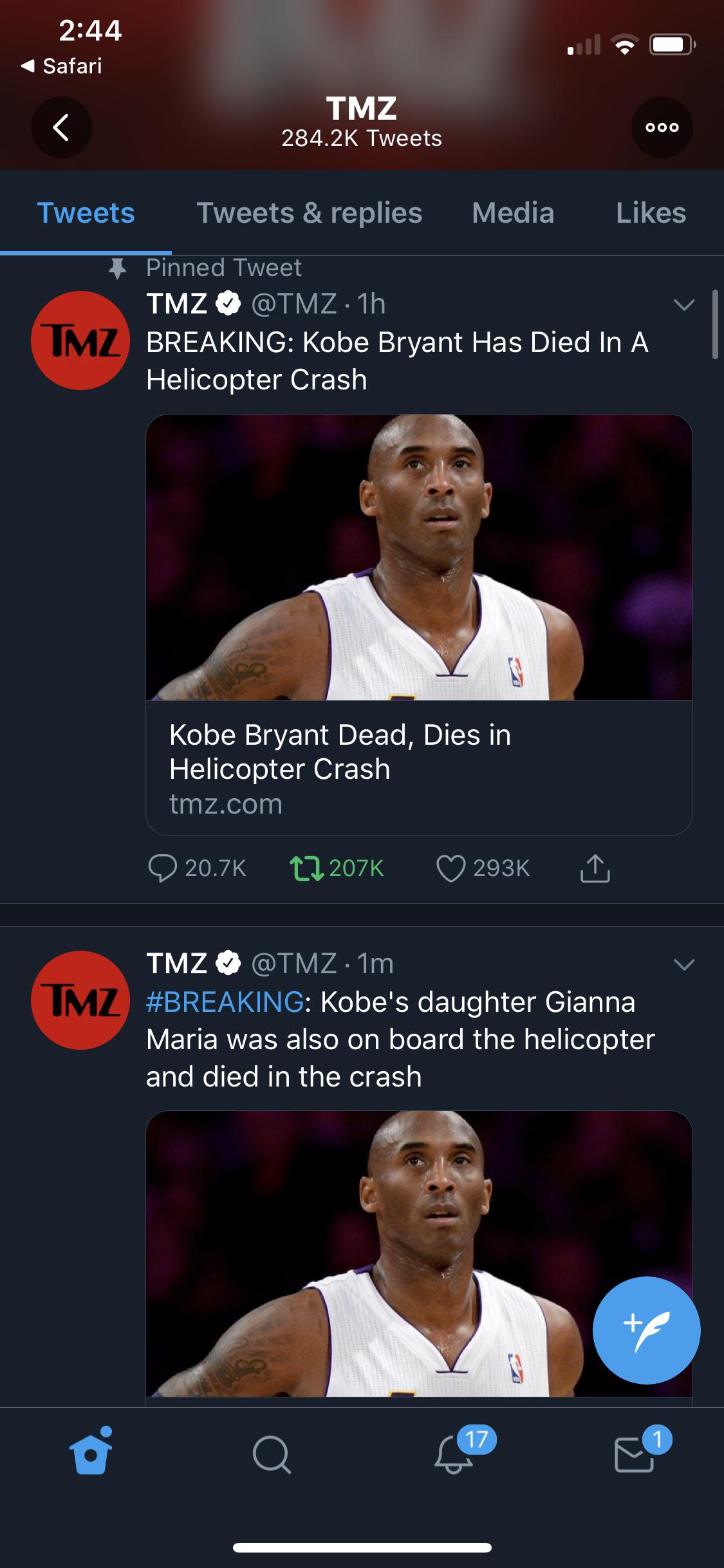 Kobe Bryant and his daughter, Gianna, die in a helicopter crash | Scrolller