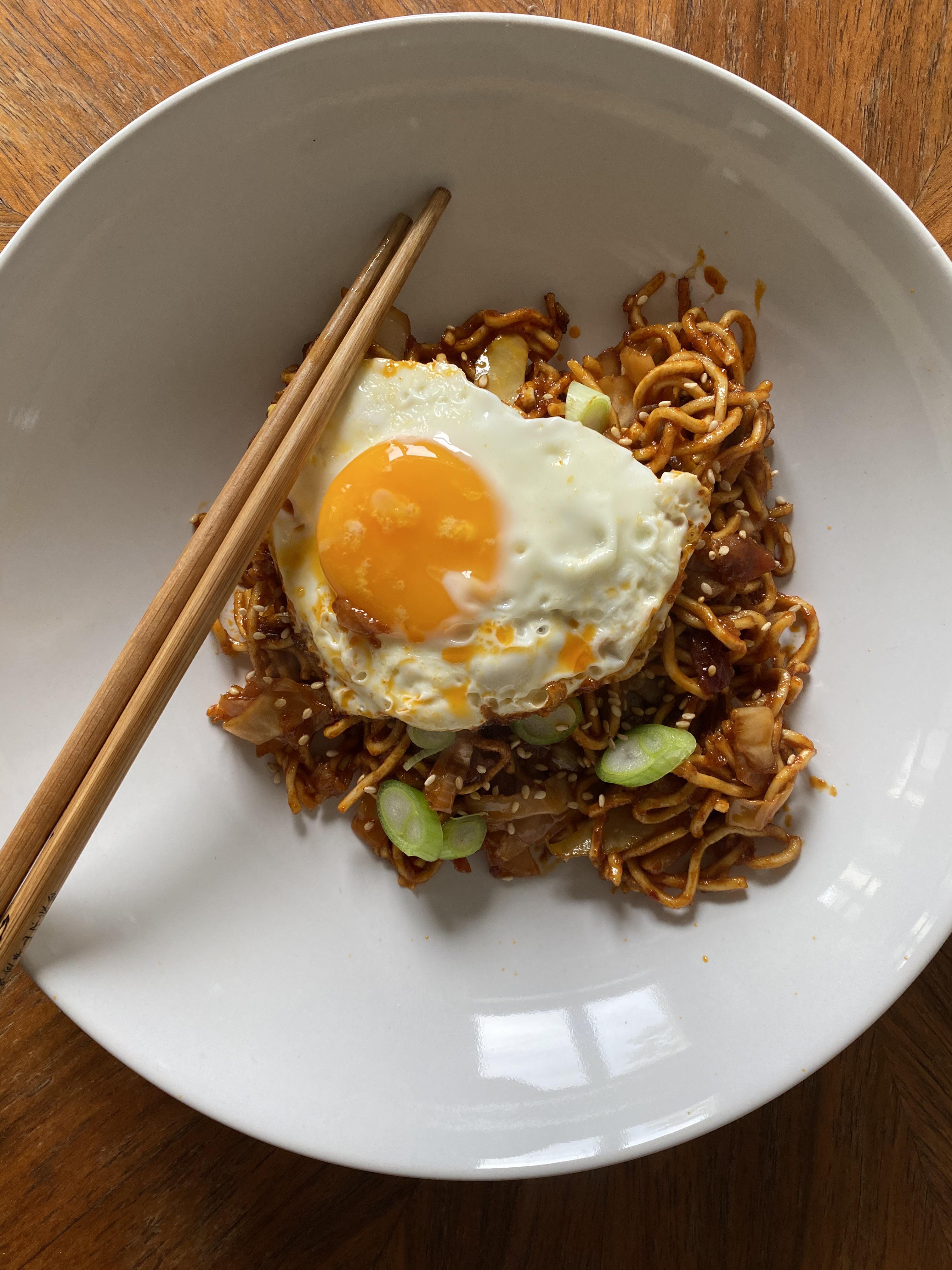 Korean Kimchi-and-Noodle Stir Fry | Scrolller