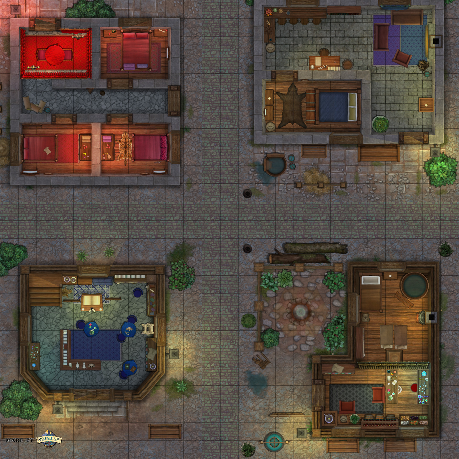 Kyojincake - Town square [25x25][Battlemap][OC][1750x1750] | Scrolller