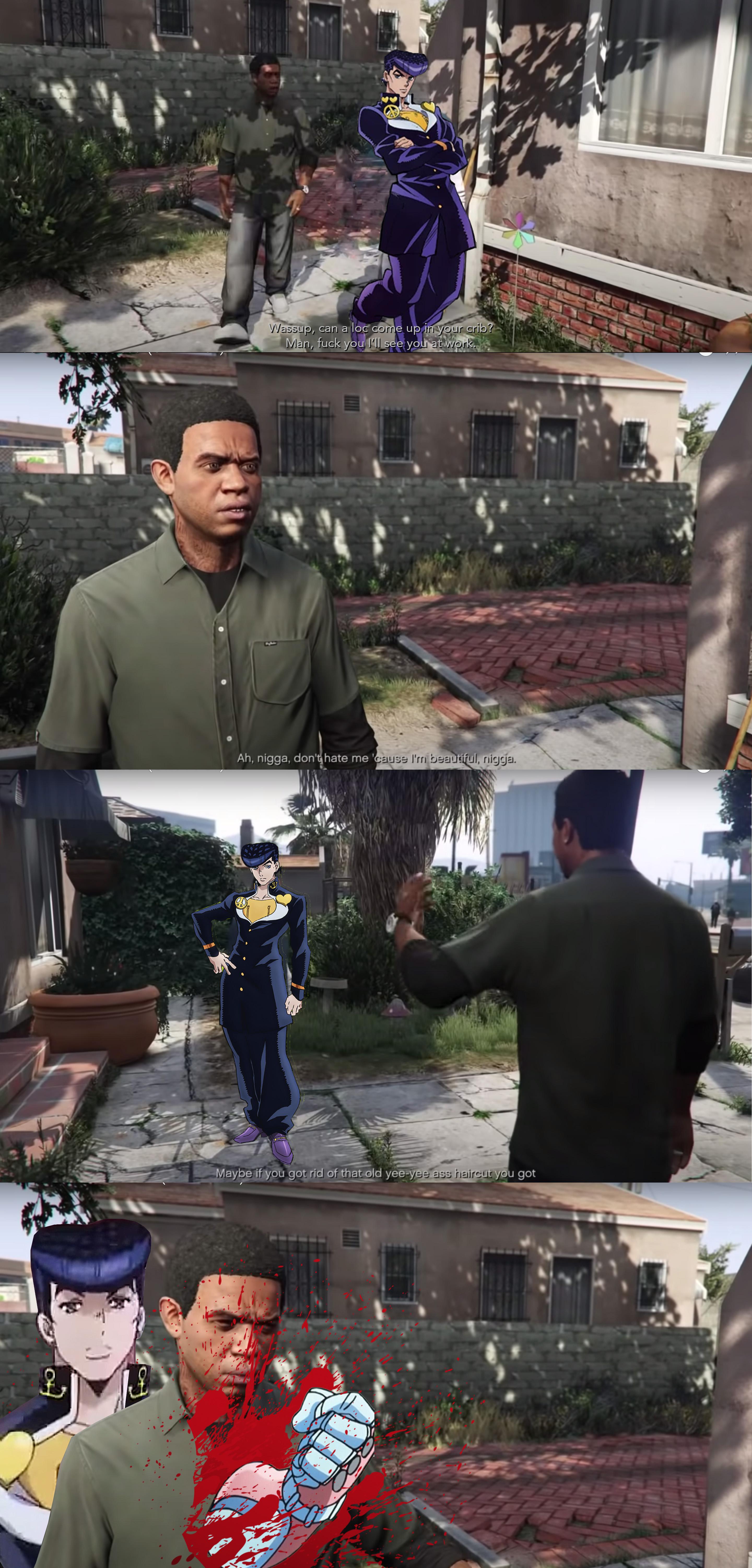 Lamar roasts Franklin but it's Josuke | Scrolller