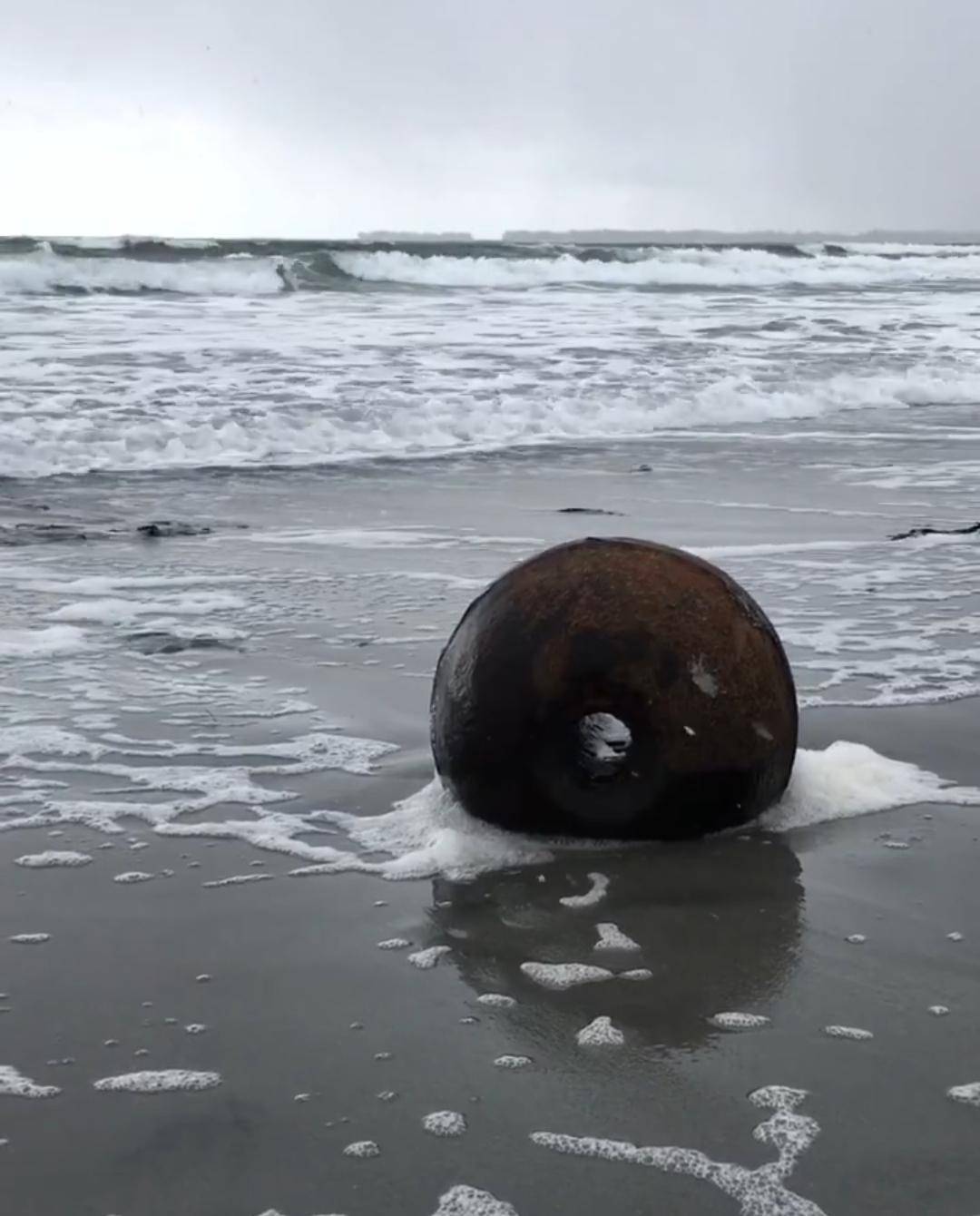 Large Metal Doughnut Washed Up Ashore. | Scrolller
