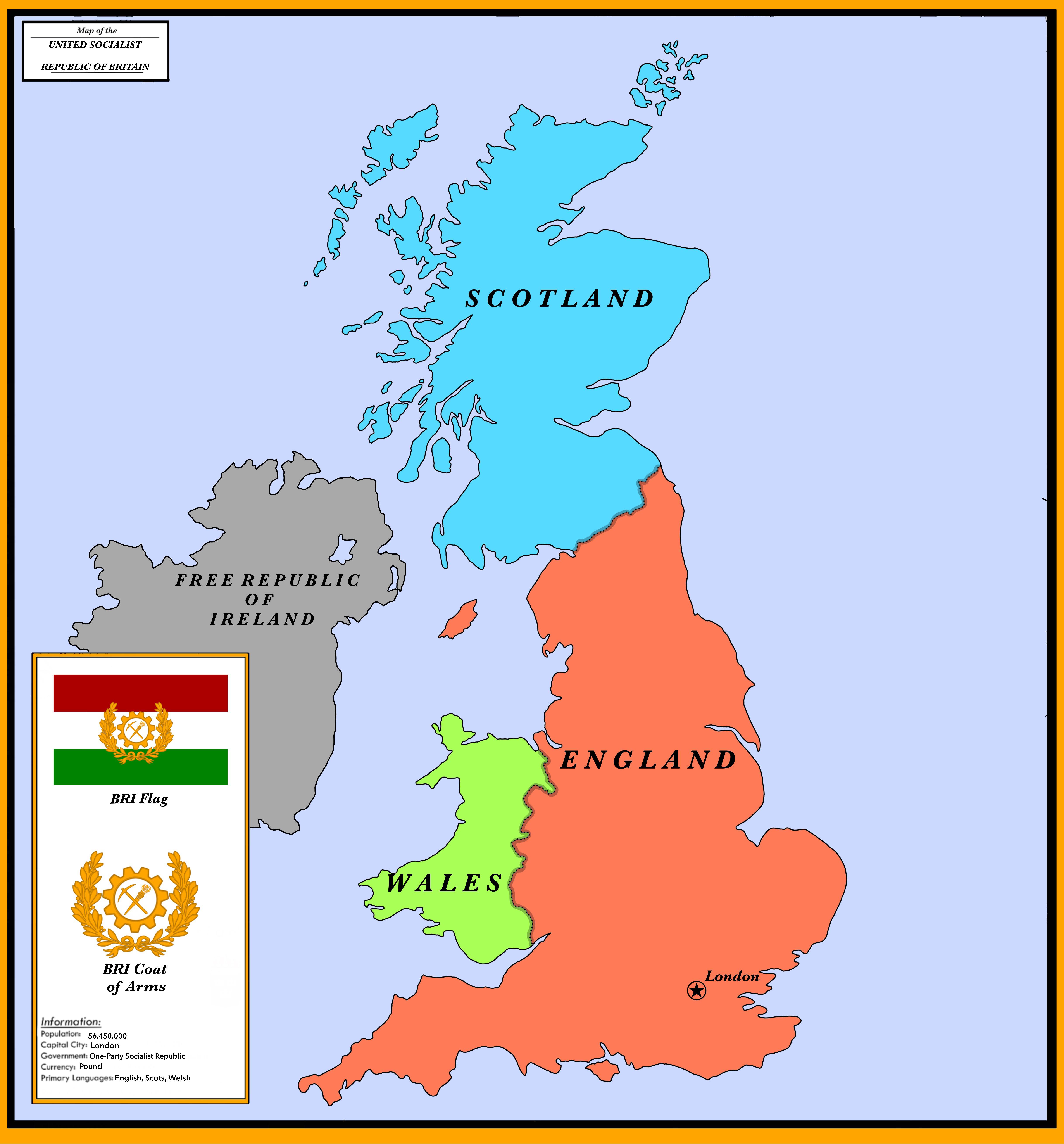 Late 20th Century Map of Britain(A Very Revolutionary Mundo TL) | Scrolller