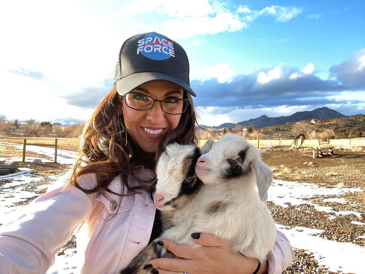 Lauren Boebert with some goats | Scrolller