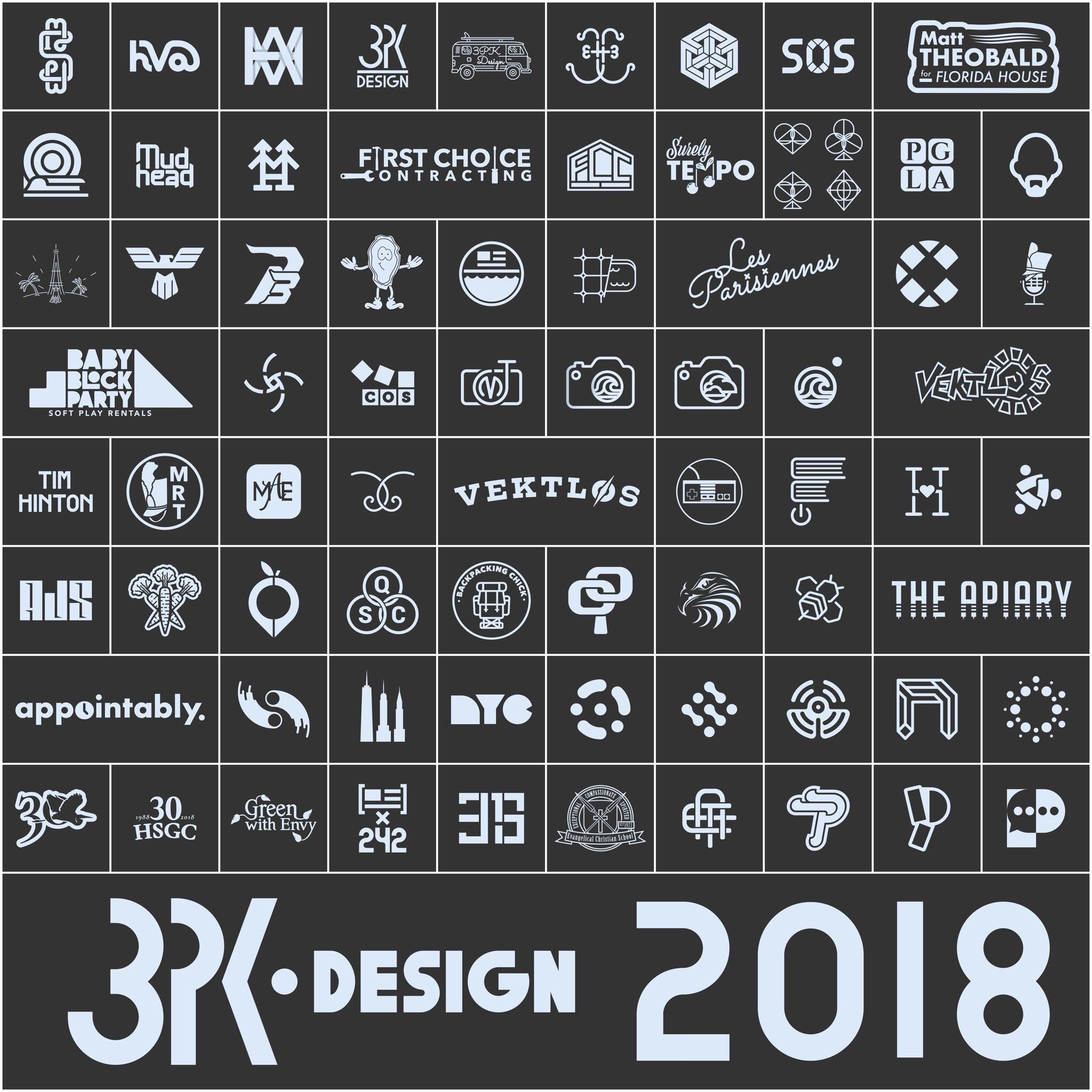 Layout of some logos/designs from 2018. A look back on my busiest year. | Scrolller