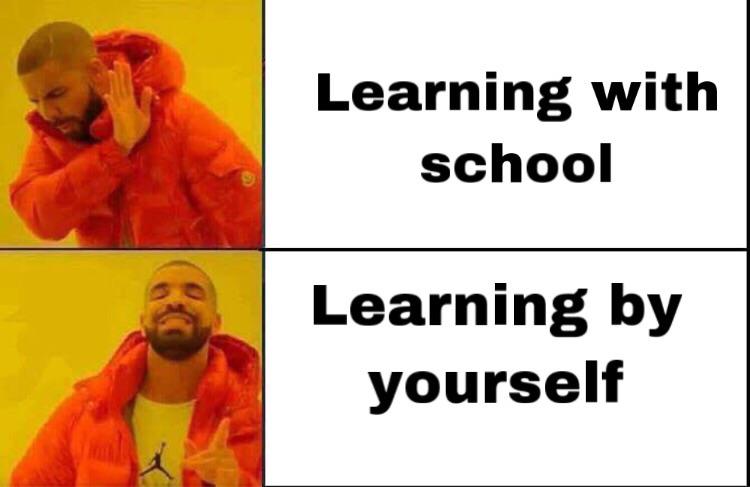 Learning by yourself if like 10 times funnier tho | Scrolller