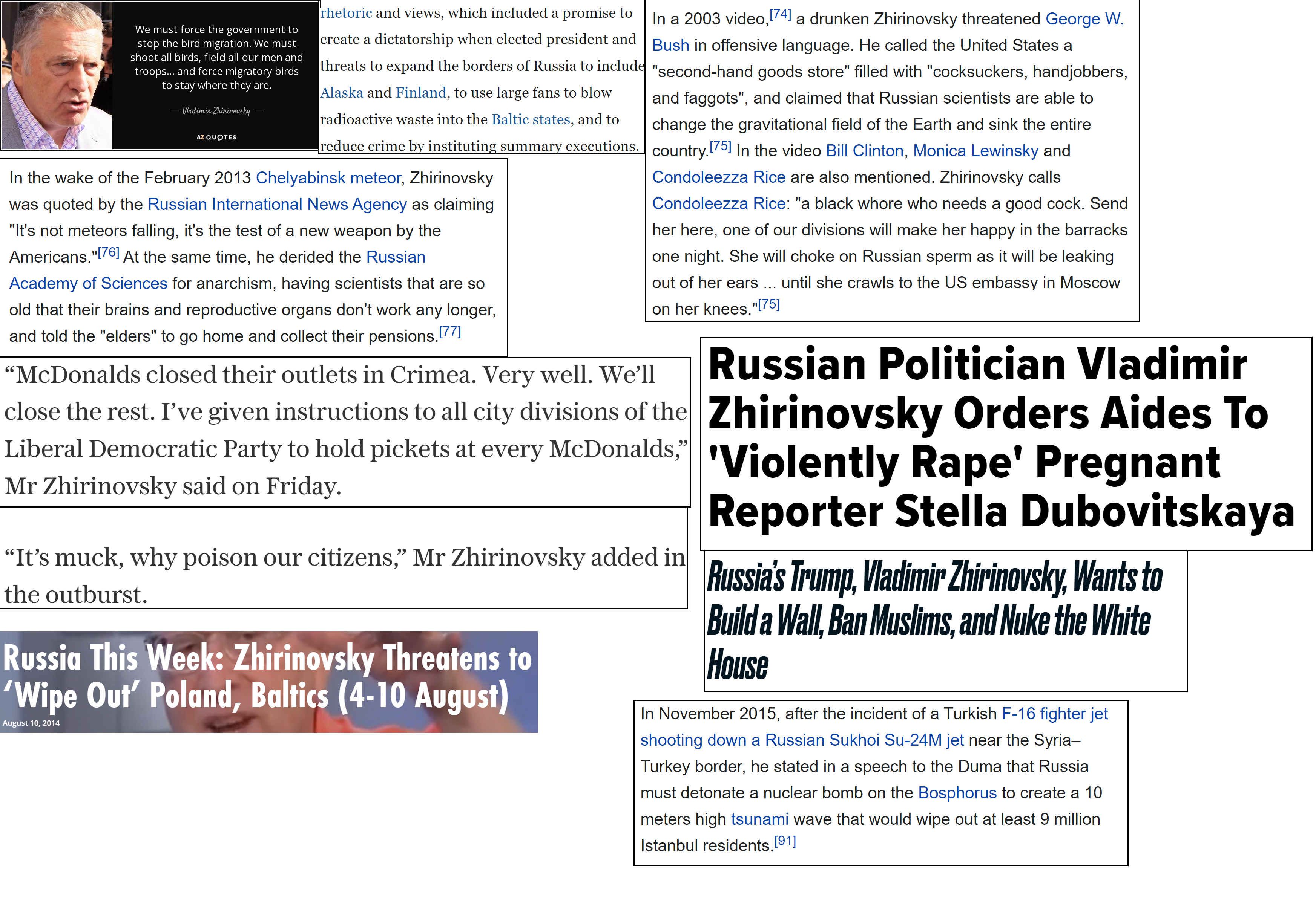 Least controversial, racist, chauvinist, misogynist, warmongering, aggressive Russian politician ...