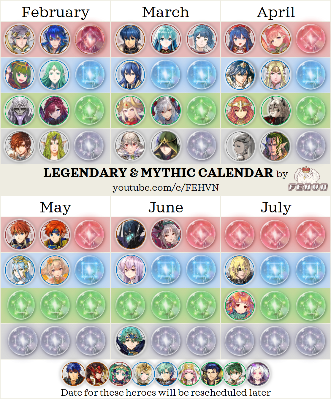 Legendary and Mythic calendar from February to July (2021) | Scrolller