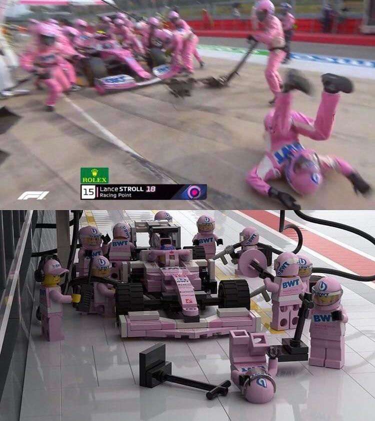 Lego recreation of Racing points failed pit stop | Scrolller
