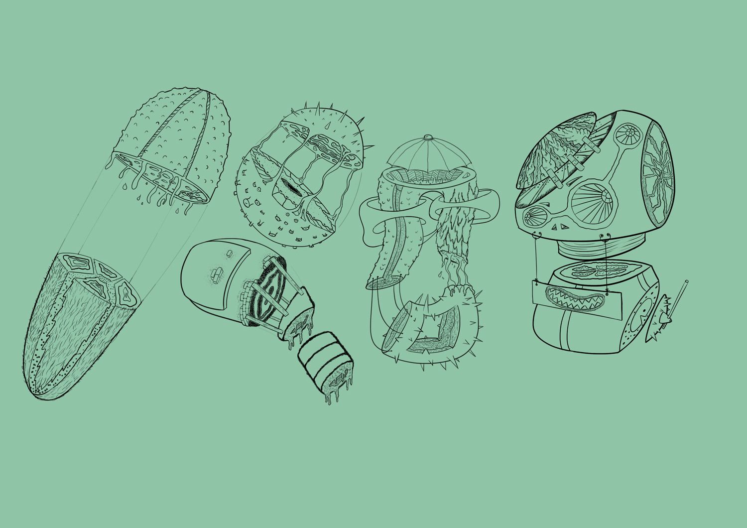 Lesson 2: Dissections for the first time (did it digital, sry). I probably went a little bit ...