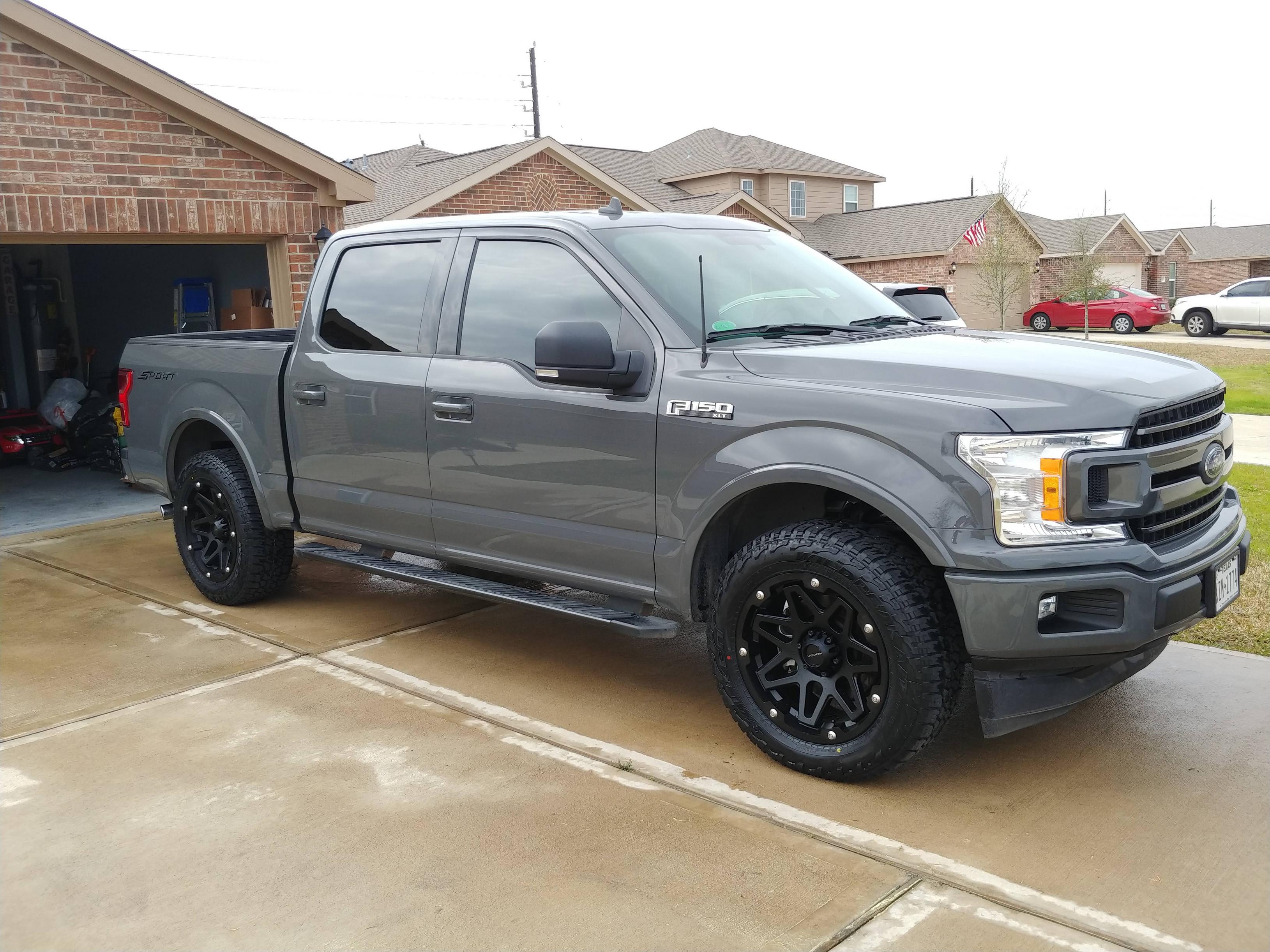 Leveling kit and 33 inch wheels and tires finally installed. Feels like a different truck all ...